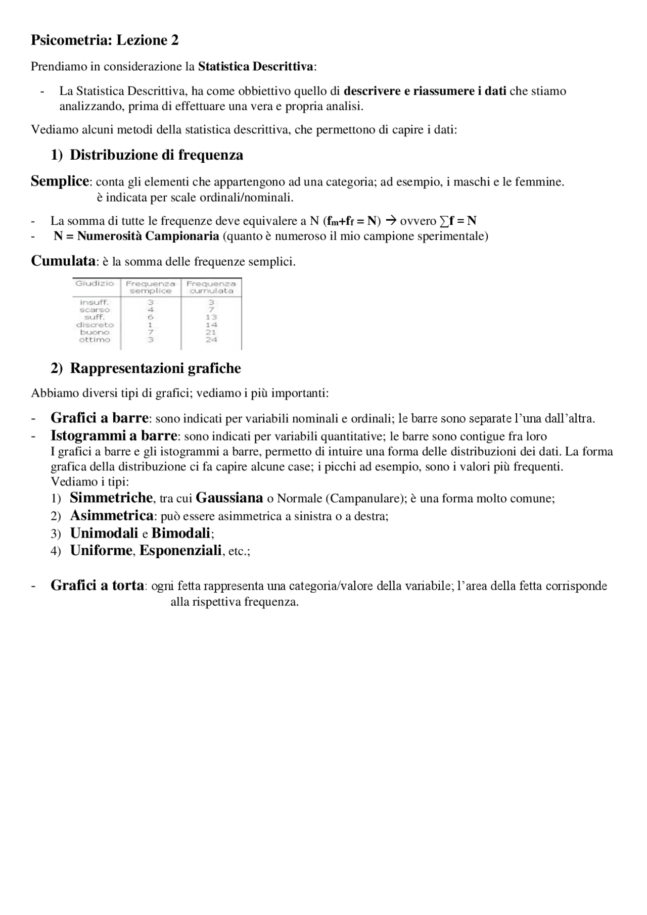 Appunti Psicometria Integrando Slides Docsity