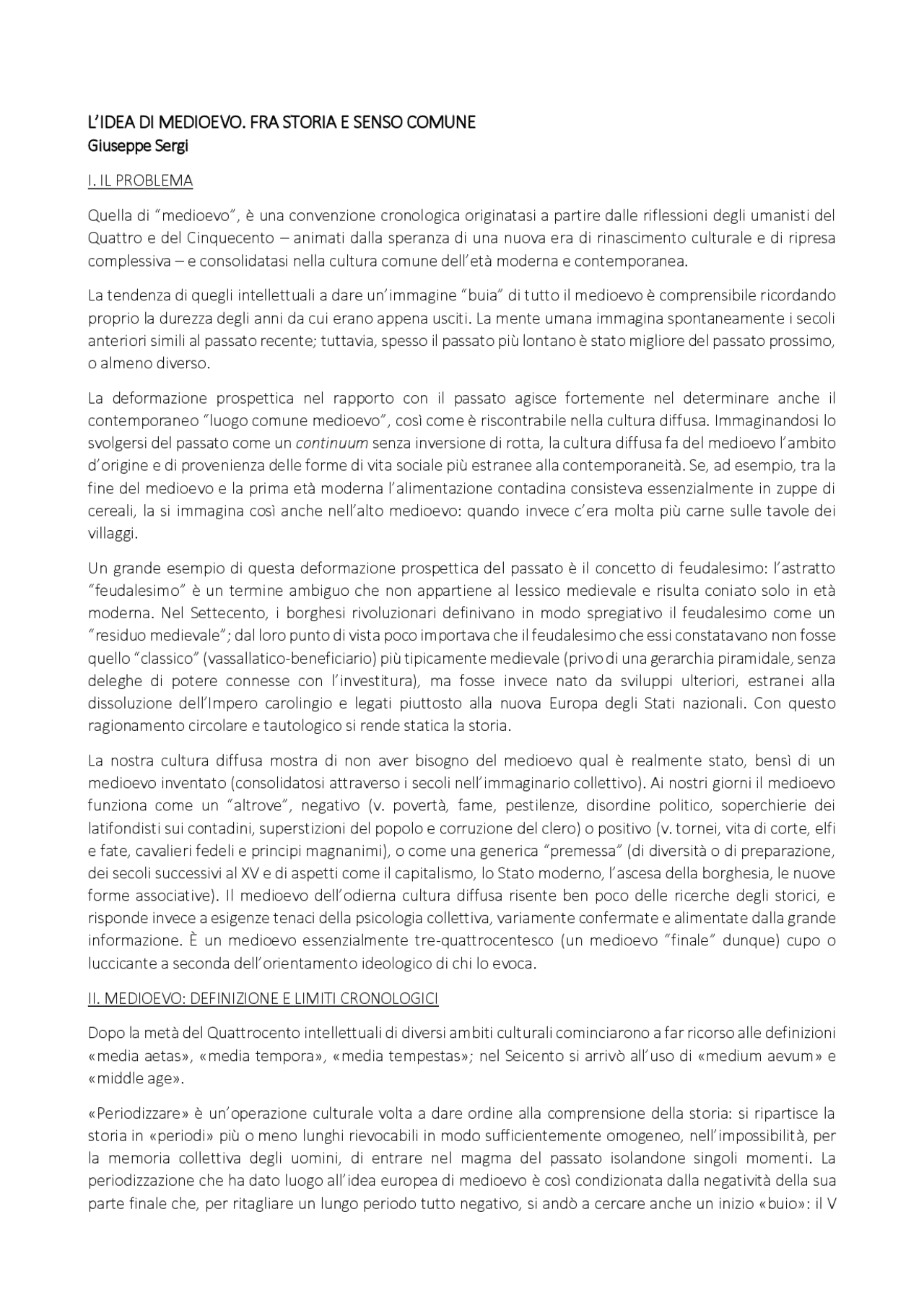Lidea Di Medioevo Riassunto Docsity