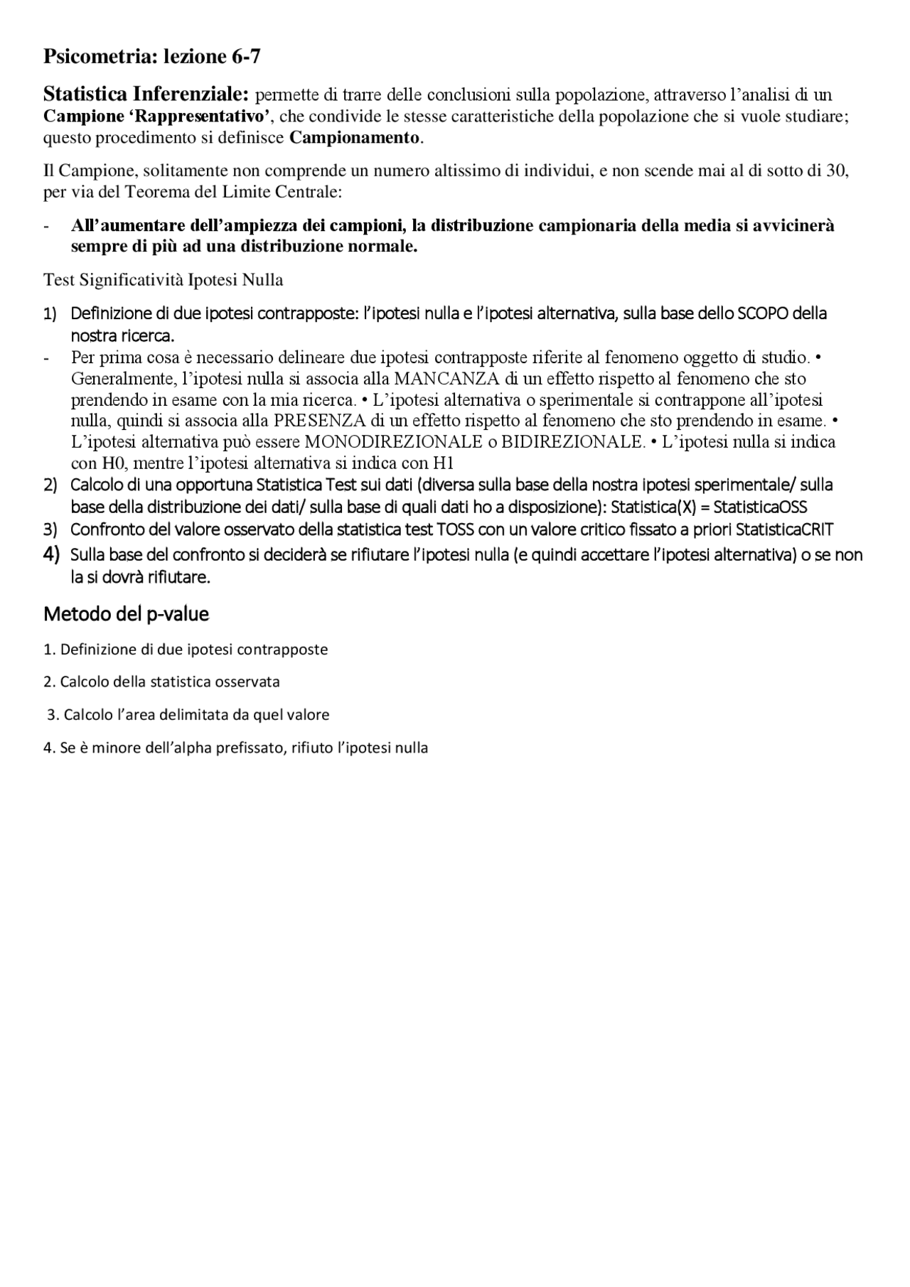 Appunti Psicometria Integrando Slides Docsity