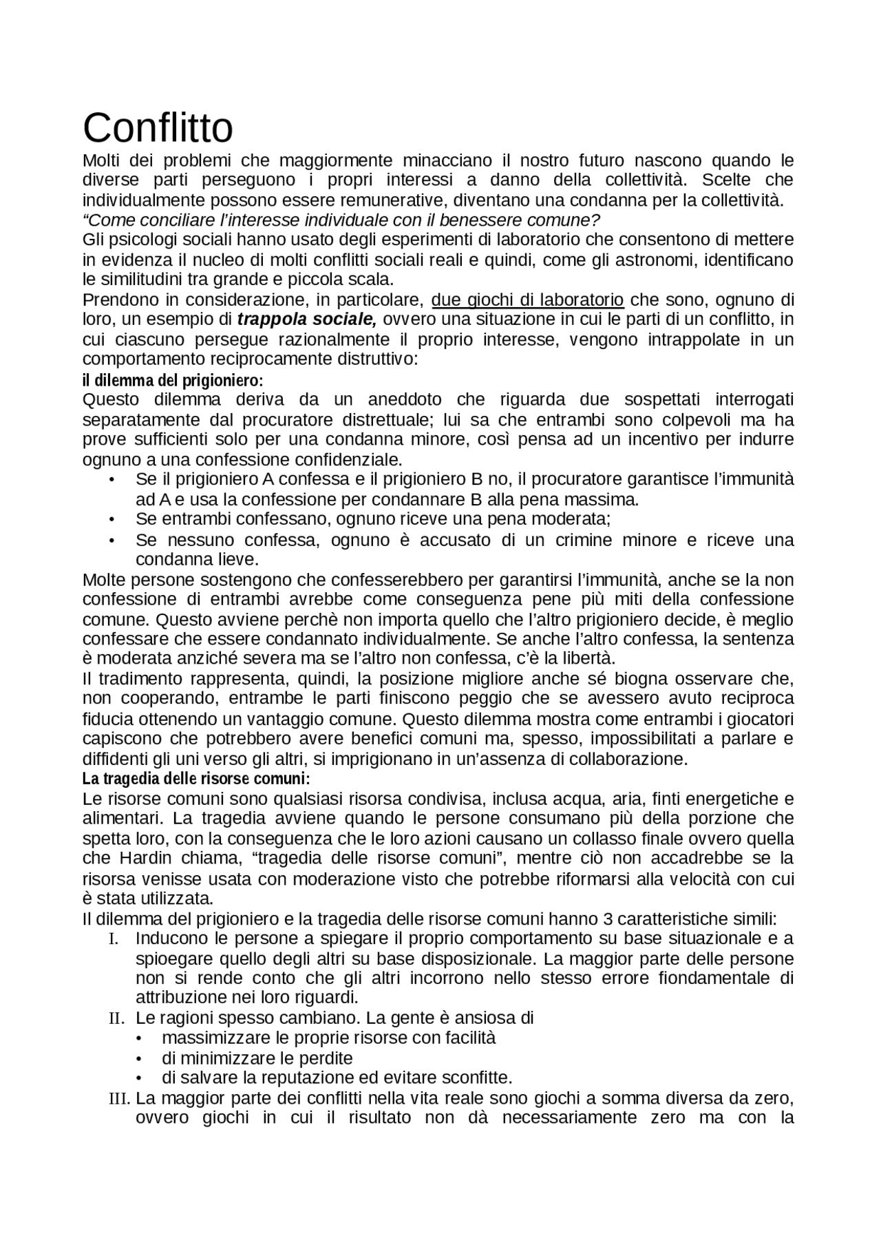 Capitolo Sul Conflitto Docsity