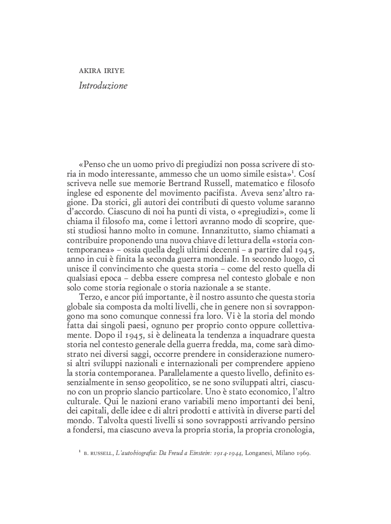 Storia del mondo, cap. 6, introduzione Akira Iriye - Docsity