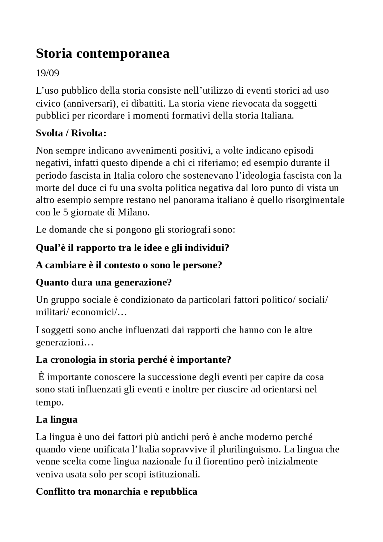 Appunti Storia Contemporanea Docsity