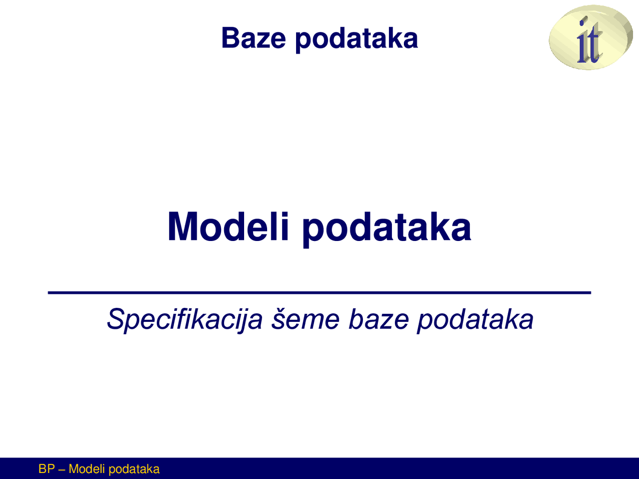 Modeli Baza Podataka Docsity