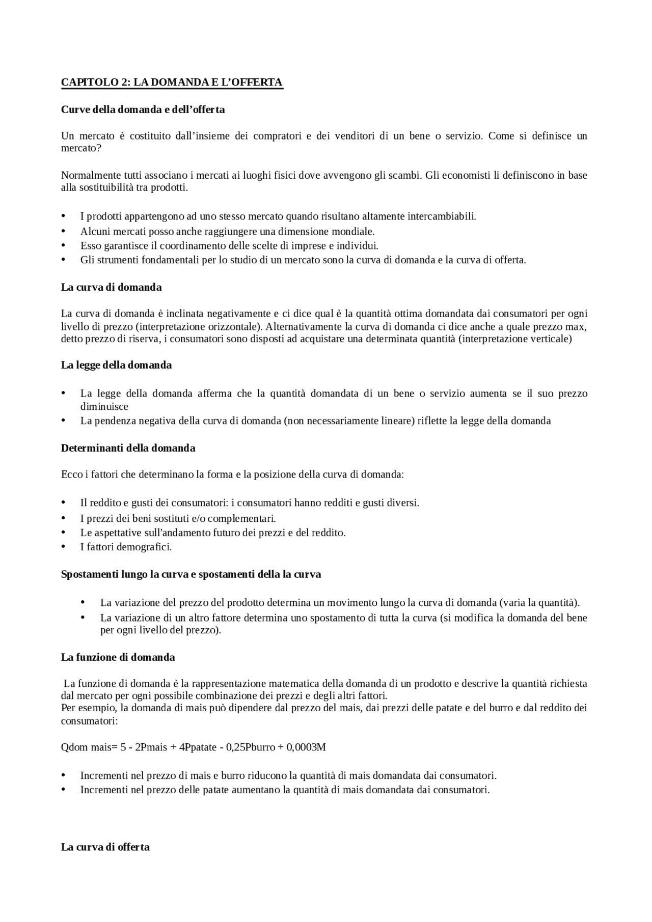 Appunti Schematici Microeconomia Docsity