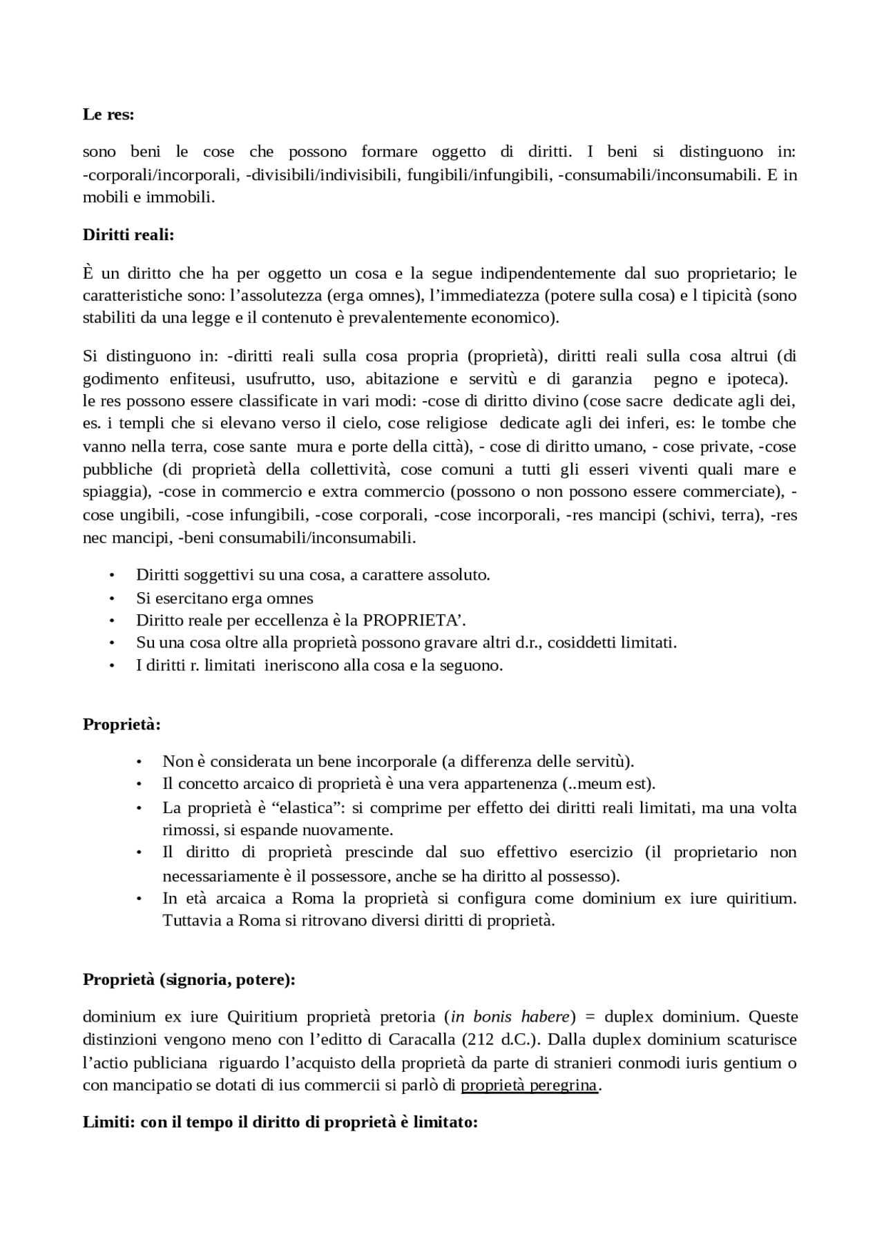 I Diritti Reali Nel Diritto Romano Docsity