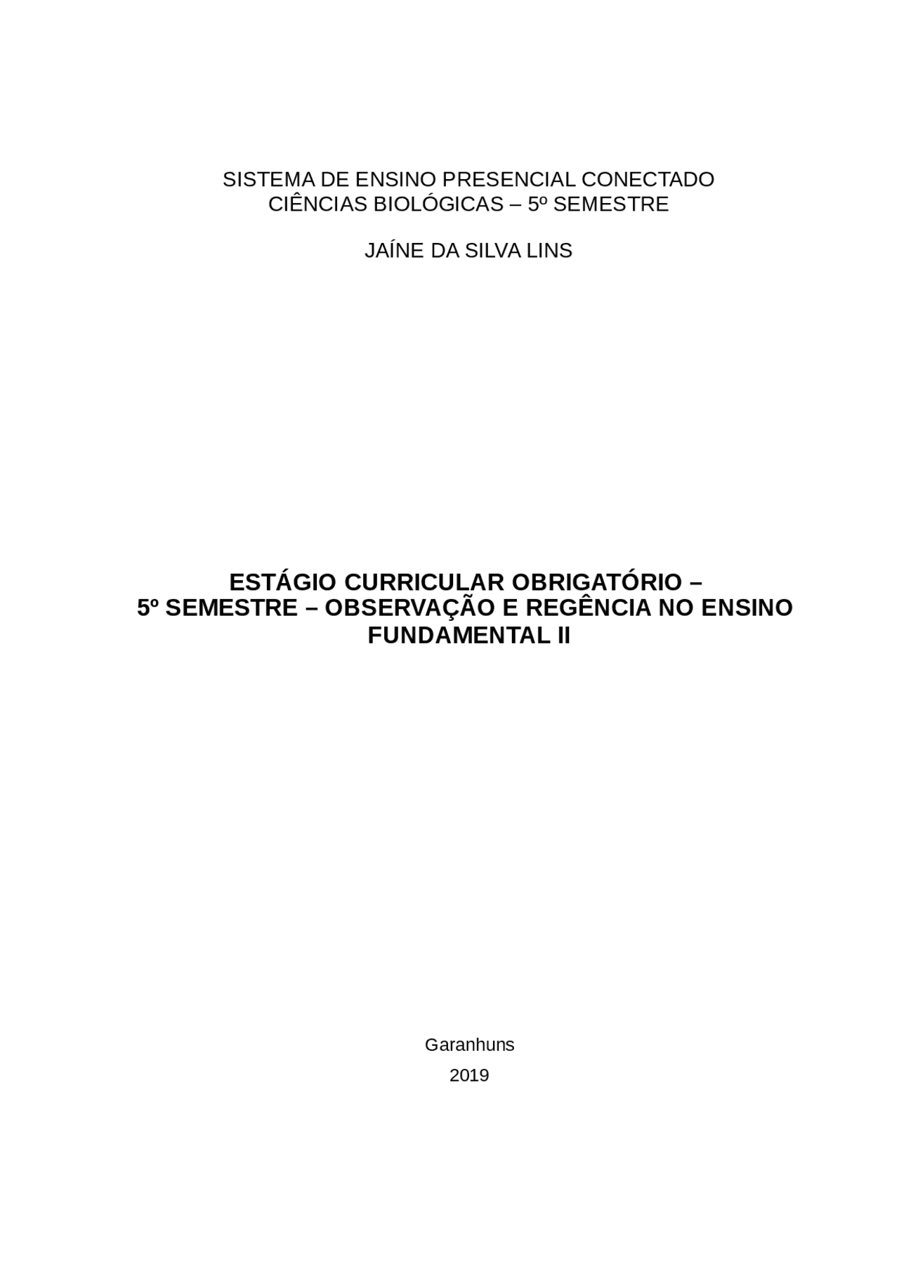 Relatorio De Estagio Unopar Docsity