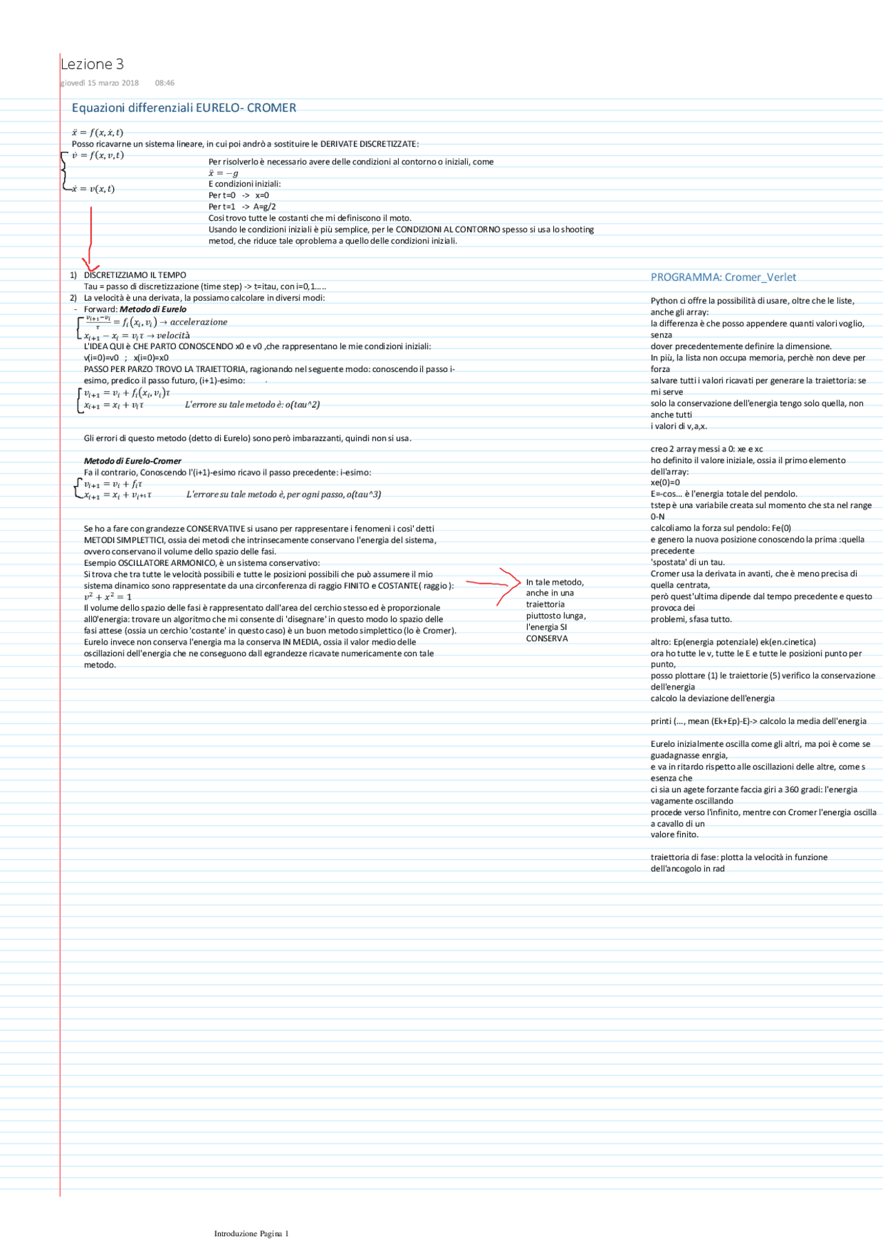 Lezione 3 FISICA COMPUTAZIONALE.pdf | Dispense di Fisica Computazionale | Docsity