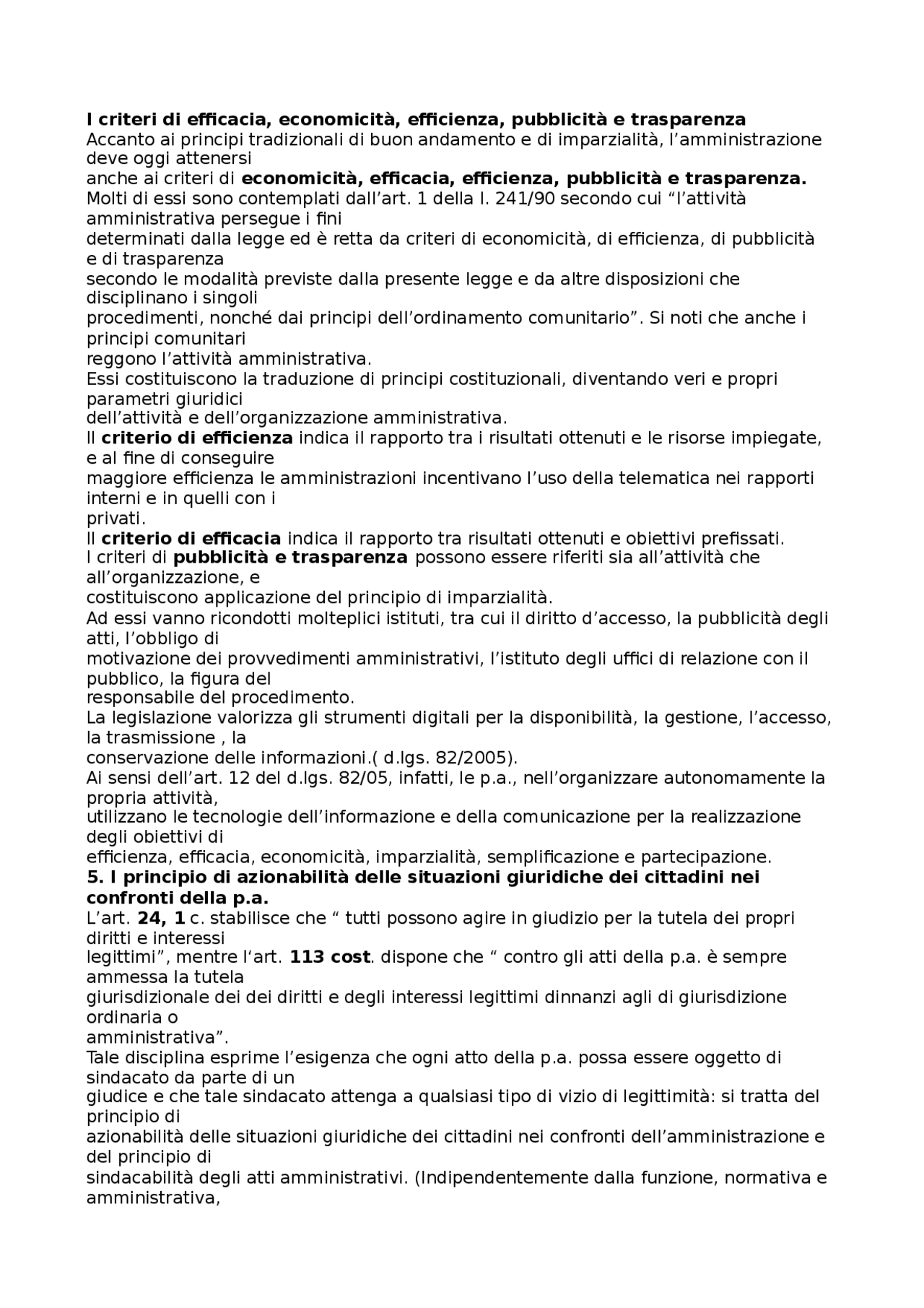 I criteri di efficacia, economicità, efficienza, pubblicità e ...