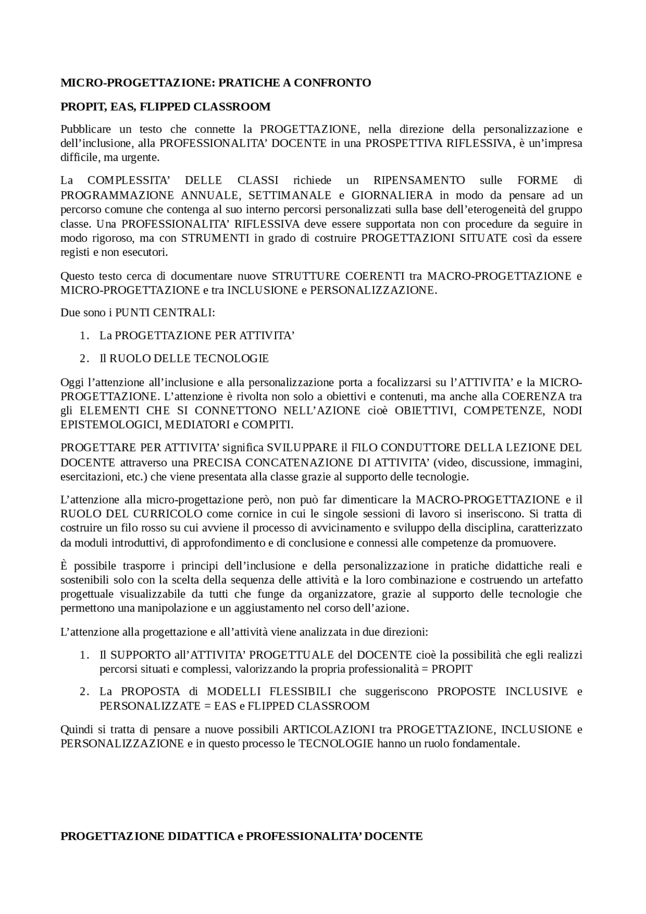 Micro Progettazione Pratiche A Confronto Propit Eas Flip Rossi