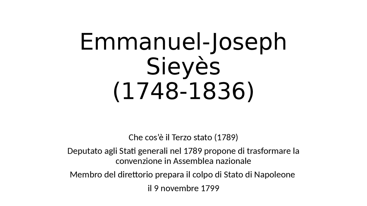 Emmanuel Joseph Sieyès - Docsity