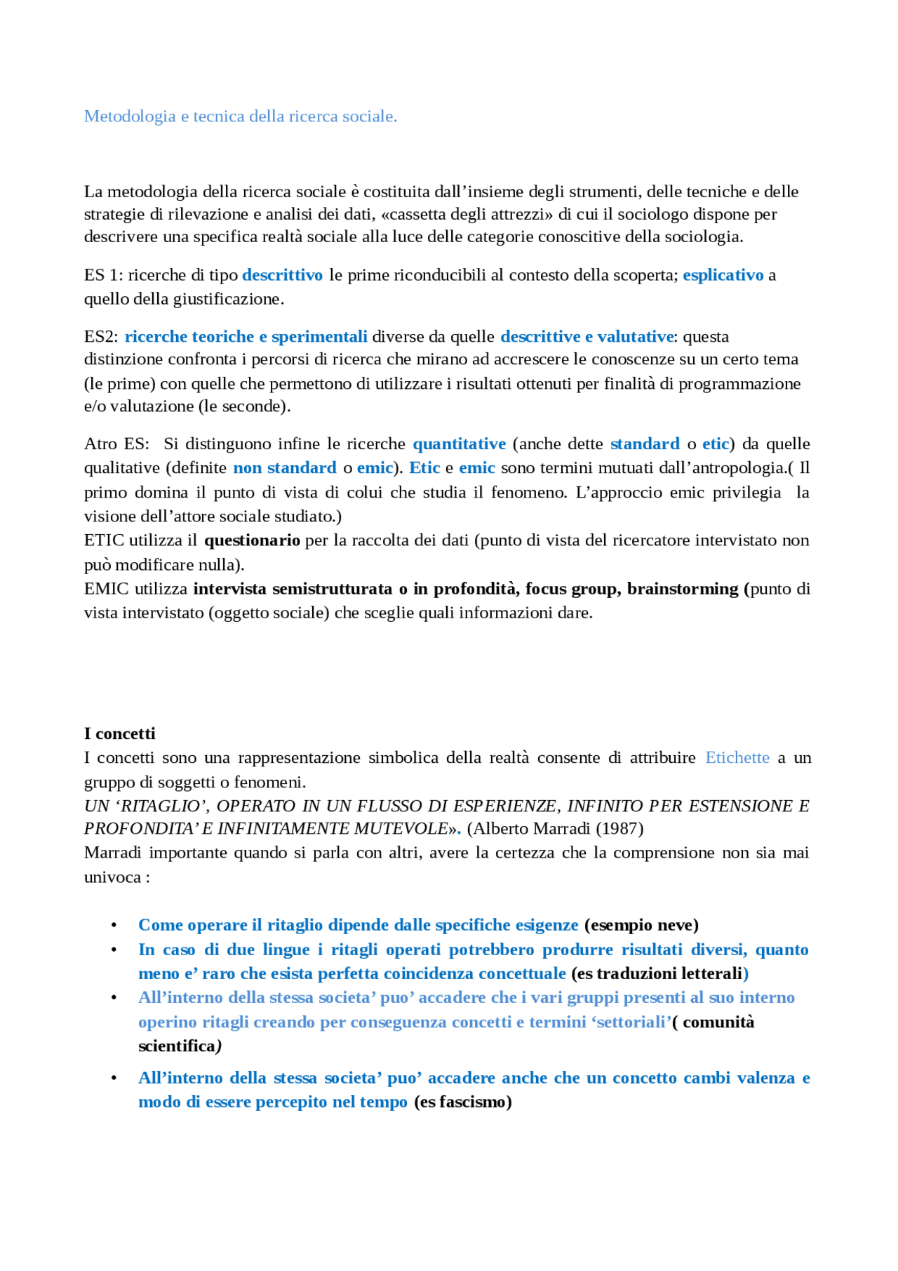 Metodologia Della Ricerca Sociale Docsity