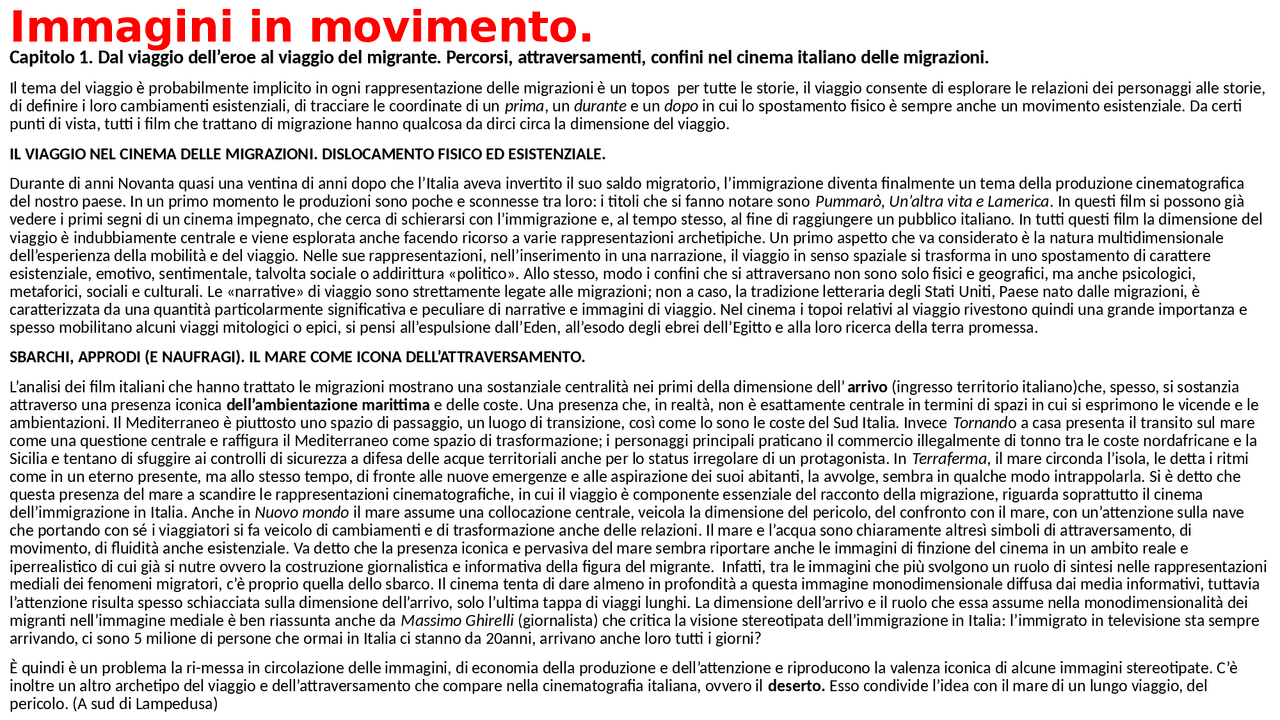 Riassunto Immagini In Movimento Scritto Docsity