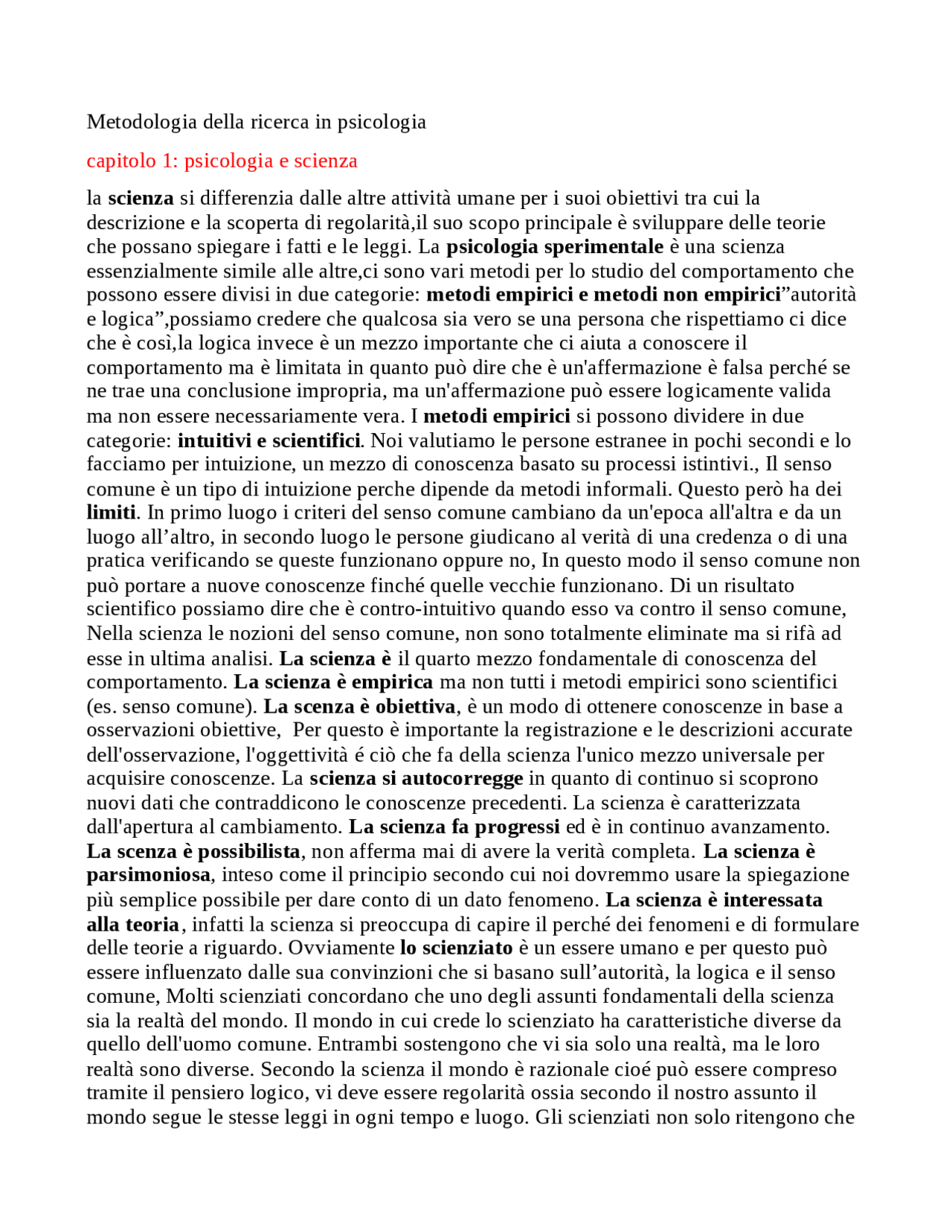 Metodologia Della Ricerca Docsity