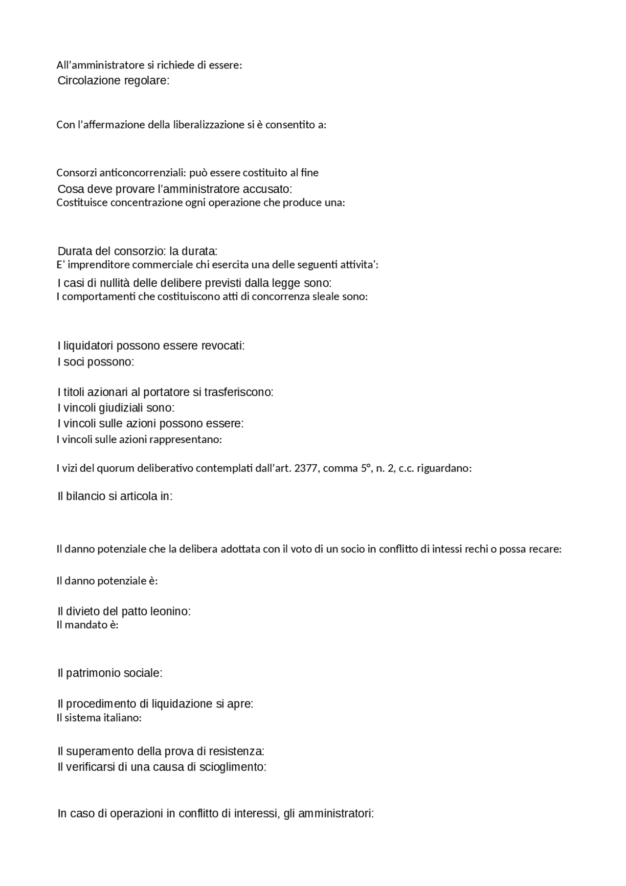 Test Di Autovalutazione Diritto Commerciale Università Telematica