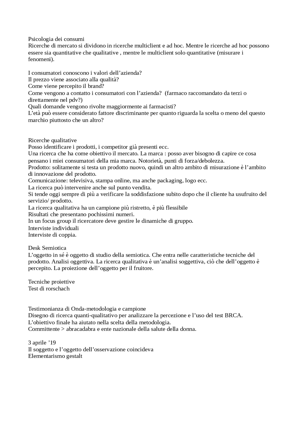 Psicologia Dei Consumi E Del Marketing Docsity