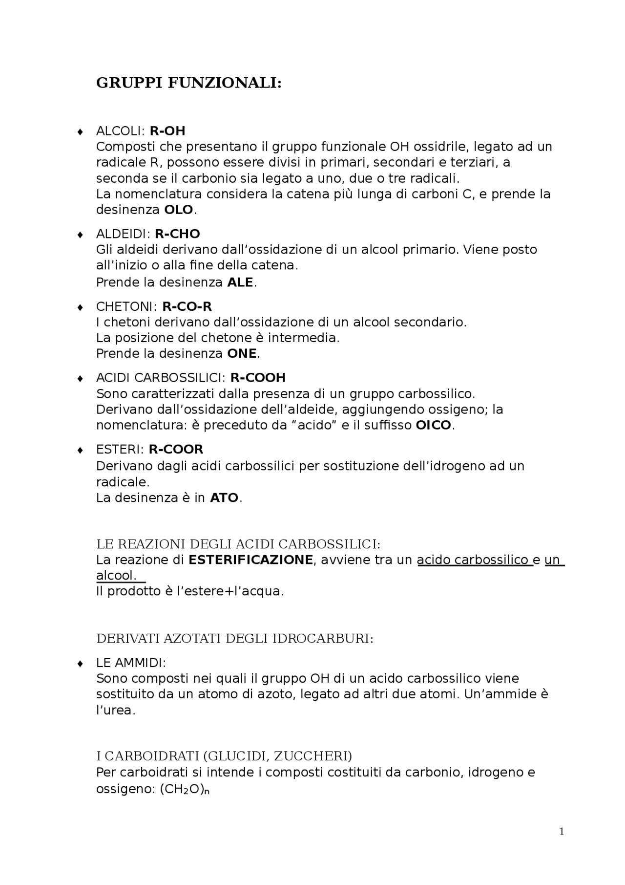 I Gruppi Funzionali Chimica Docsity