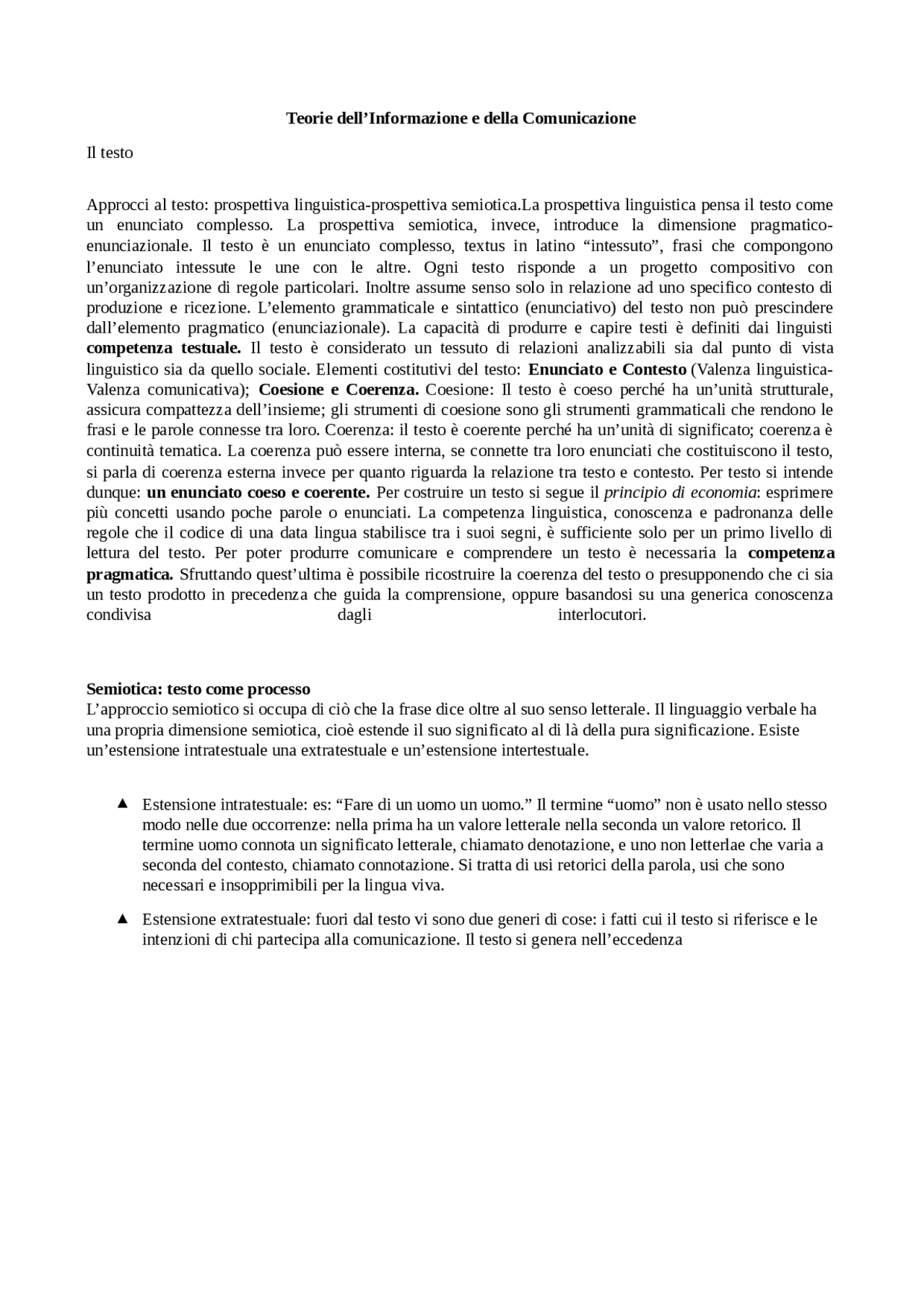 Teorie Della Comunicazione Docsity