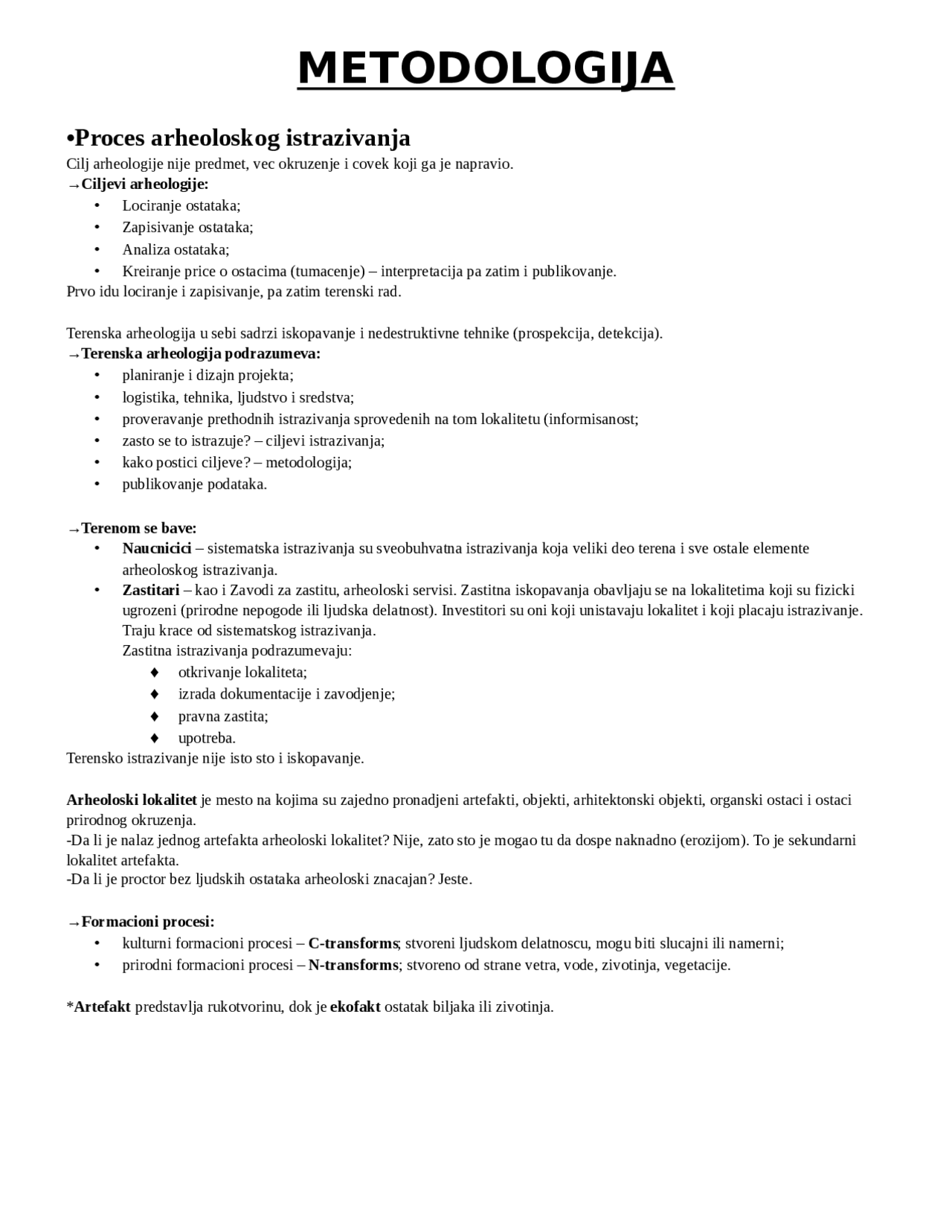 Metodologija, prva godina arheologija | Skripte' predlog Metodologija ...