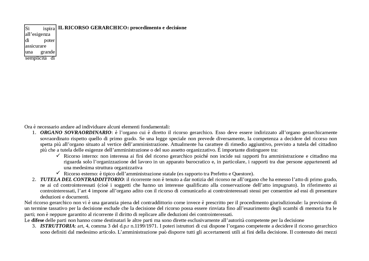 Ricorso gerarchico nel diritto processuale amministrativo | Appunti di ...