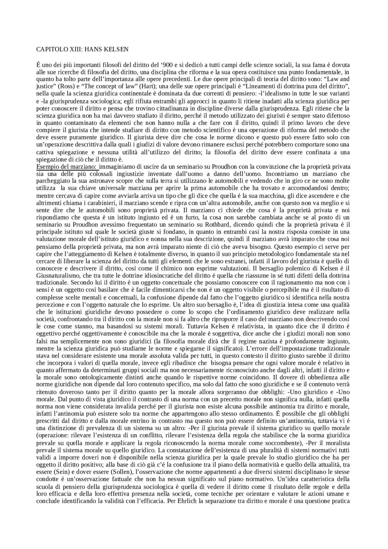 Riassunto Hans Kelsen Filosofia Del Diritto Docsity
