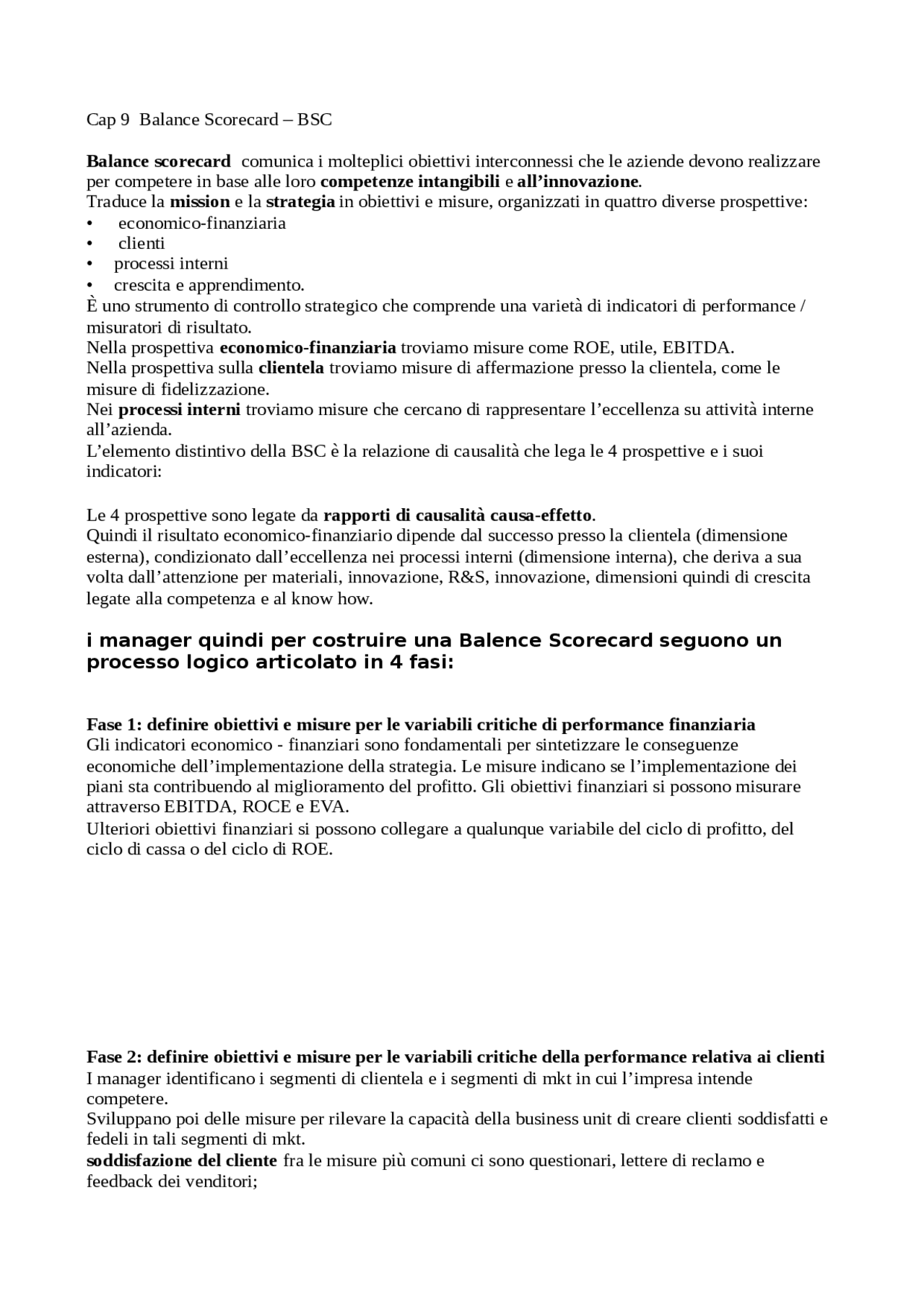 Business Planing E Controllo Strategico Docsity
