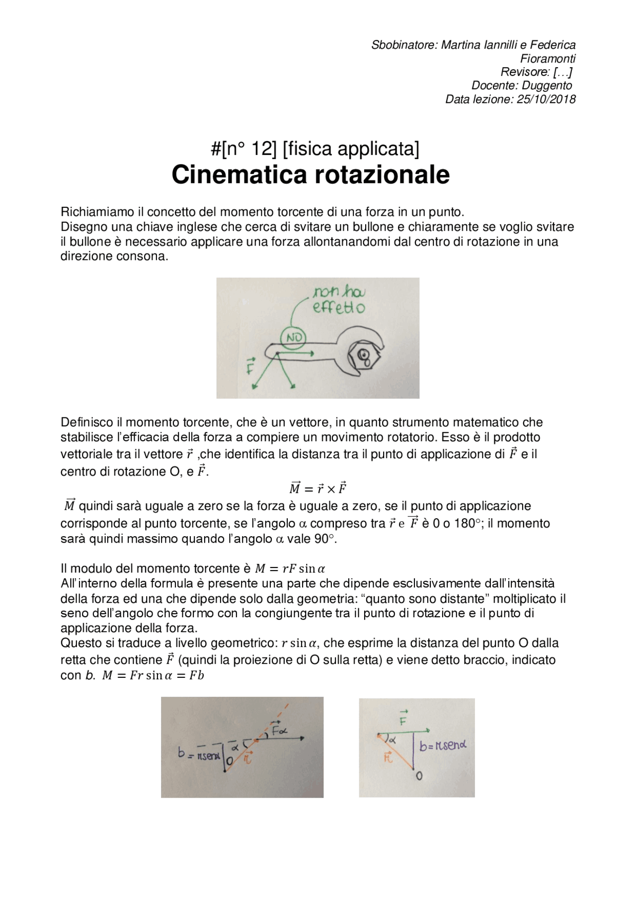 Fisica Cinematica Rotazionale | Appunti di Fisica | Docsity