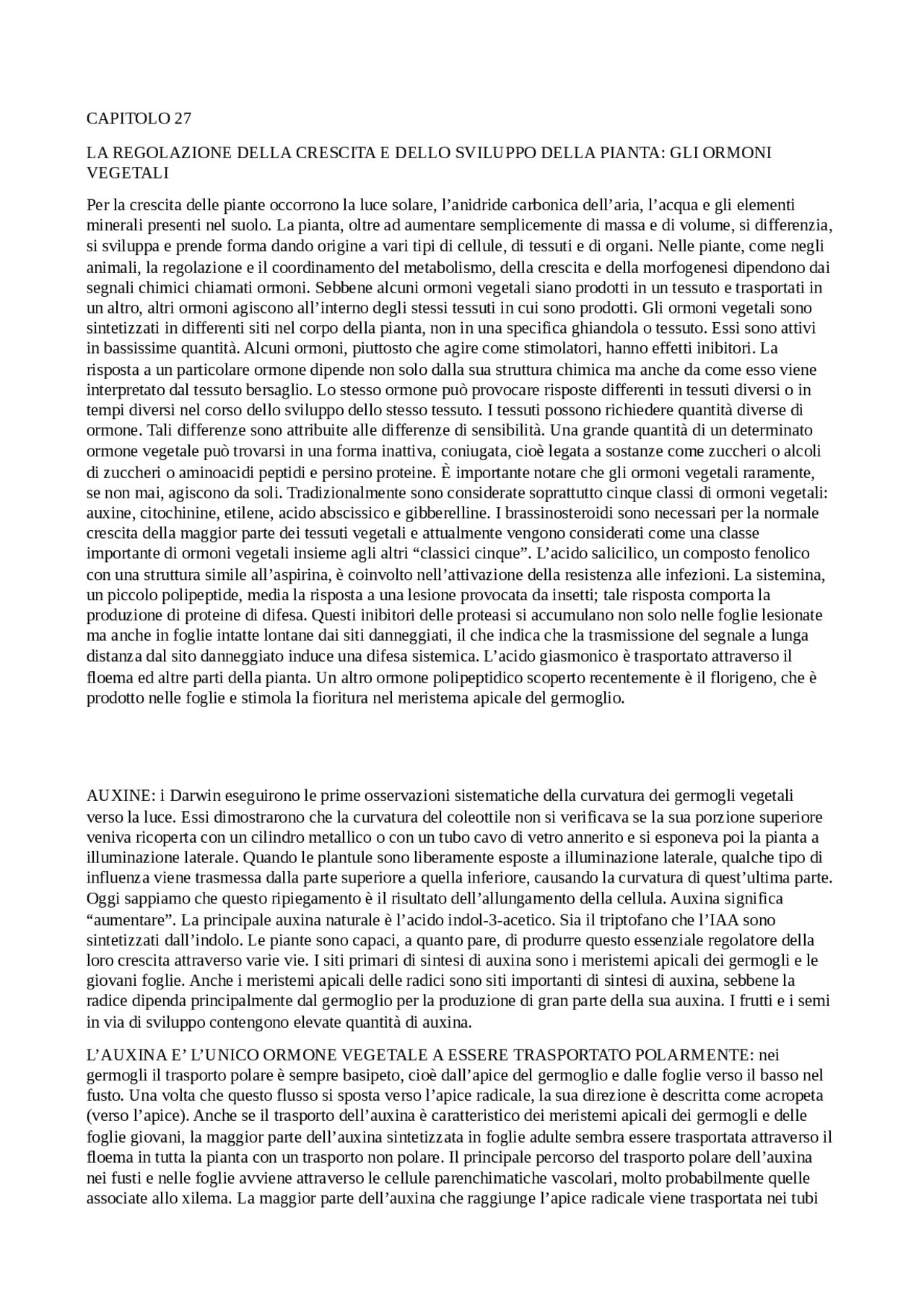 Capitolo 27 Botanica Generale Docsity