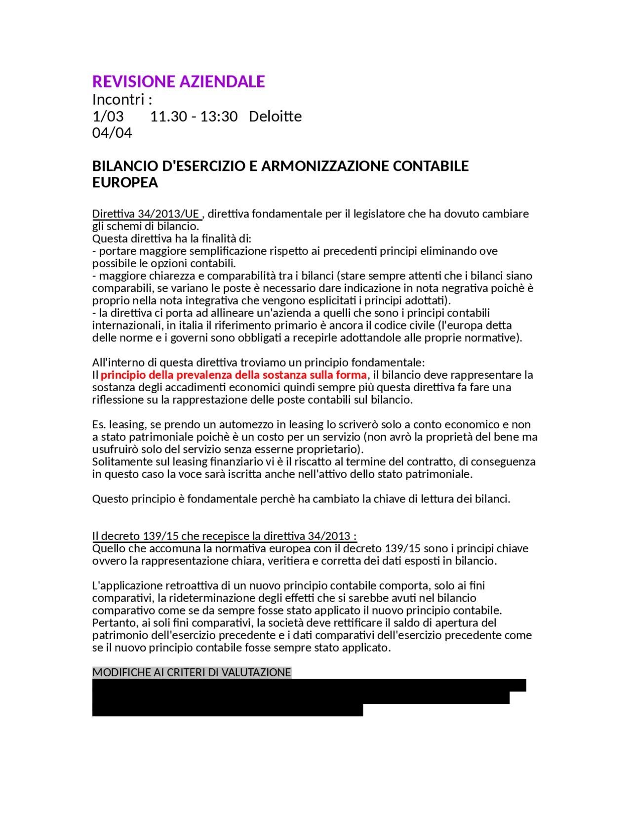 Appunti Di Revisione Aziendale Docsity