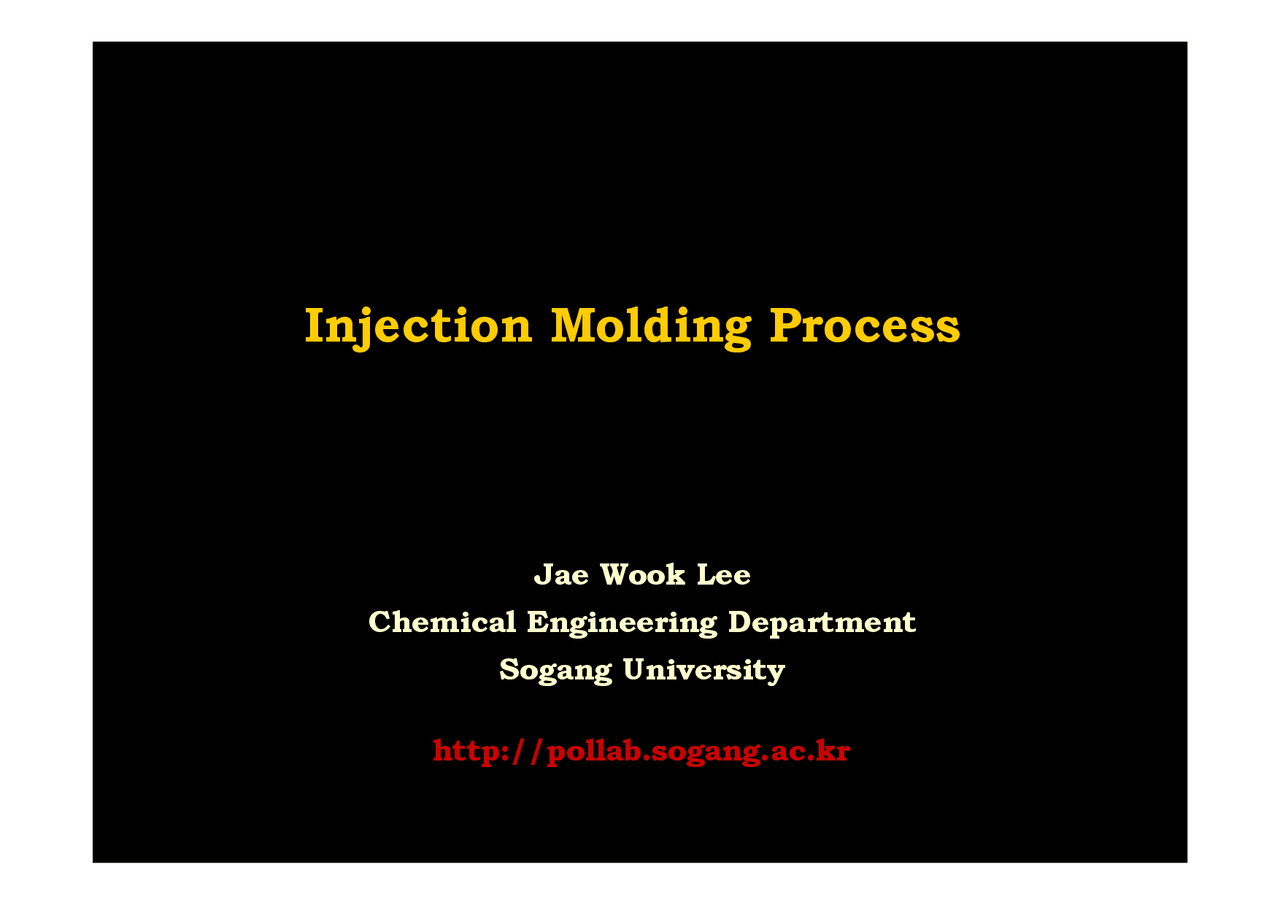 Injection Process And Injection Molding Docsity