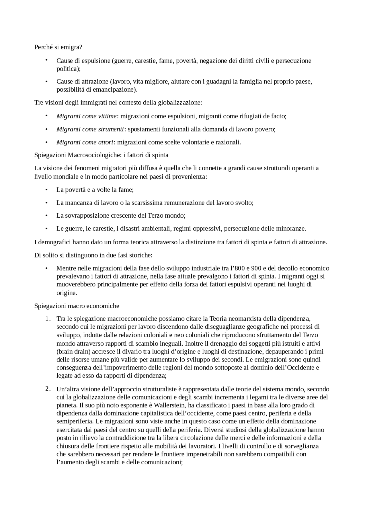 Ambrosini Sociologia Delle Migrazioni Cap 2 Docsity