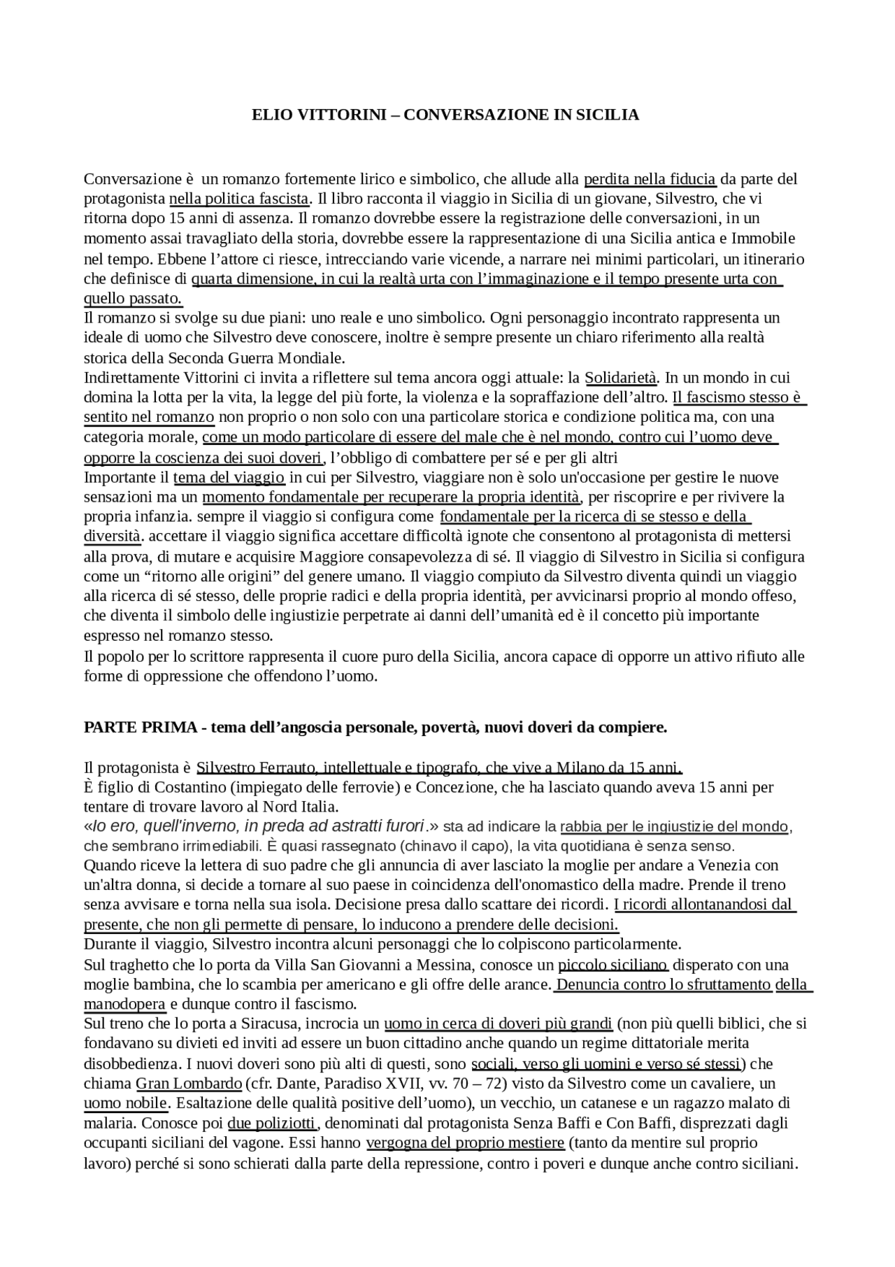 Conversazione In Sicilia Vittorini Docsity