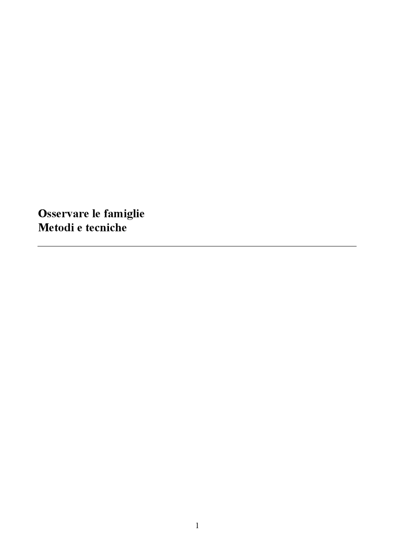 Osservare Le Famiglie Metodi E Tecniche L Fruggieri Docsity