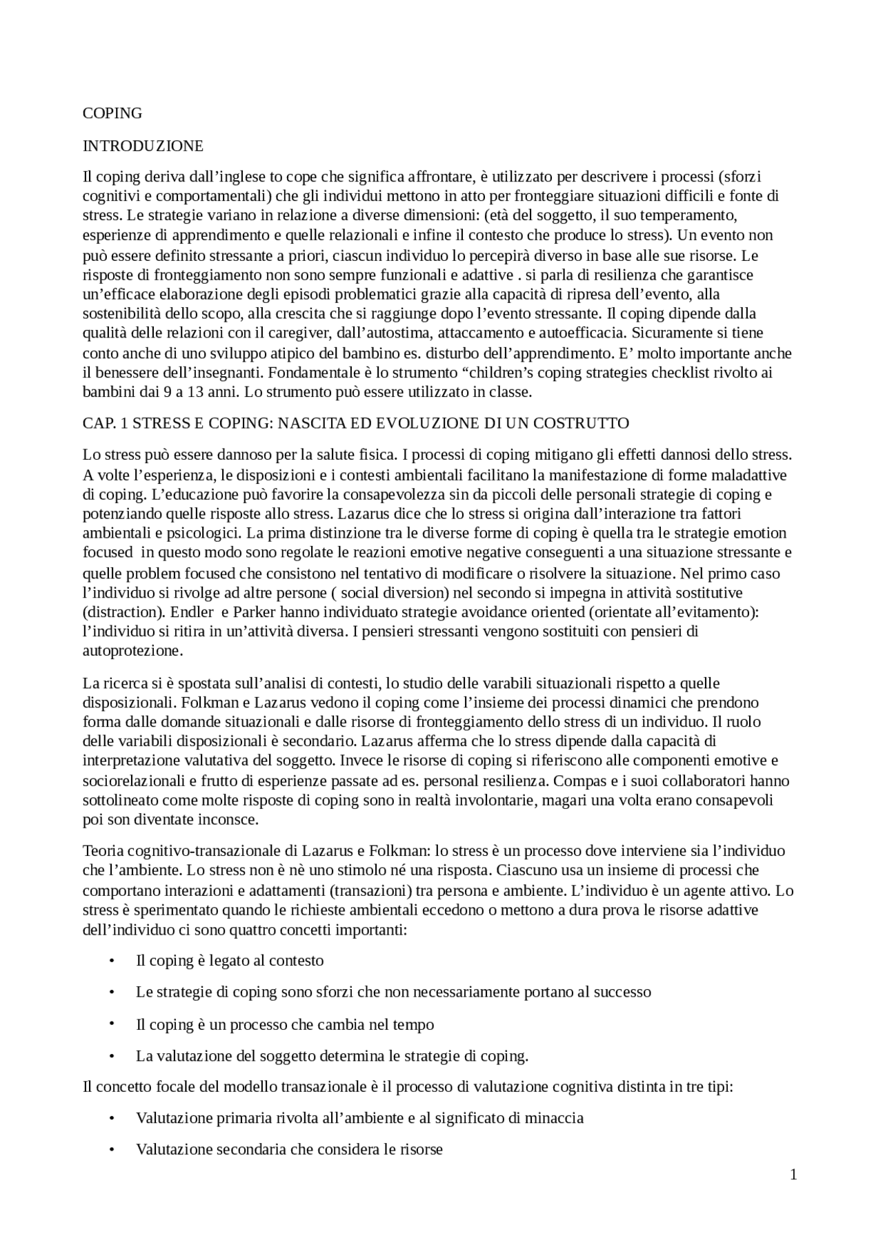Coping Fiorilli Pepe Grimaldi Ecc Docsity