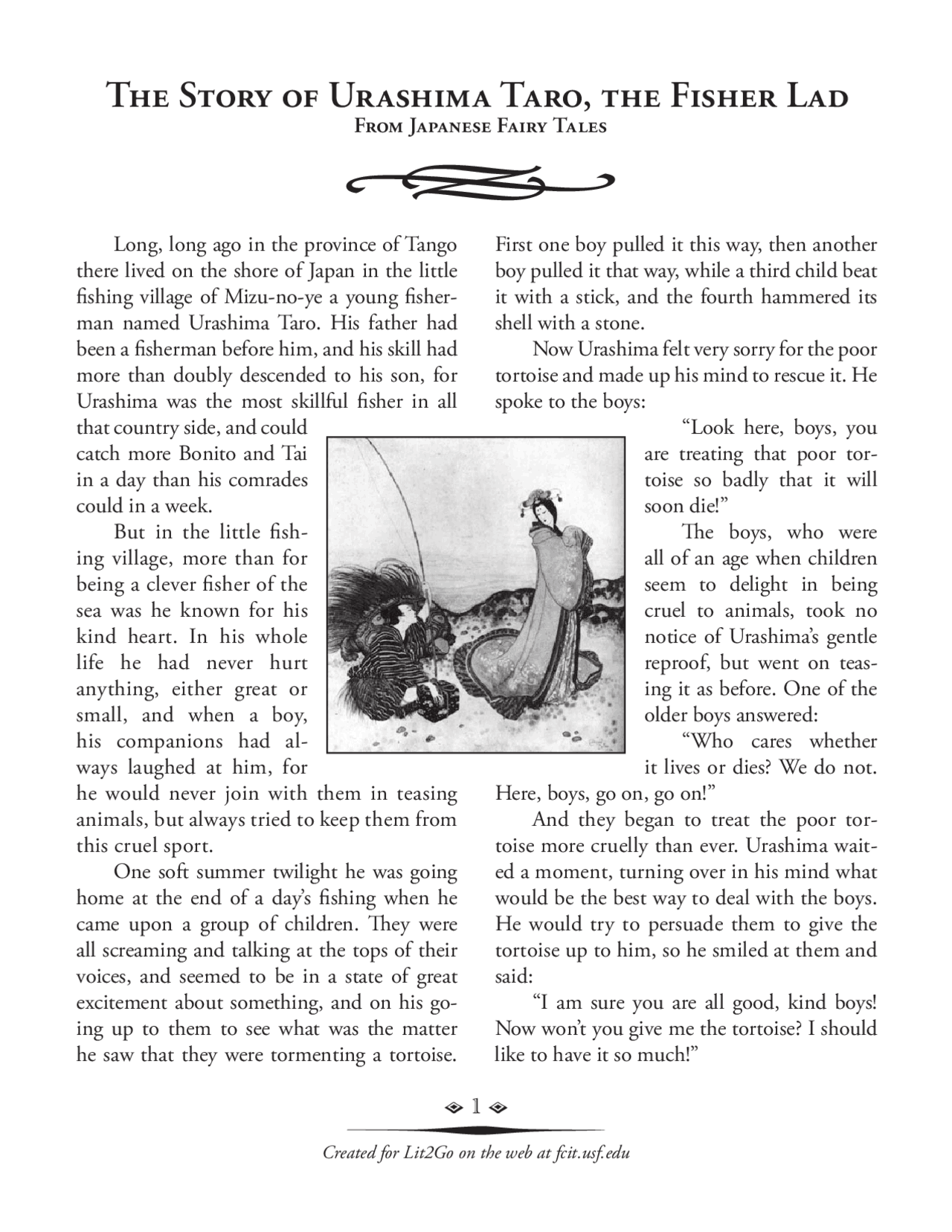 Japanese Fairy Tales - The Story of Urashima Taro The Fisher Lad - Docsity