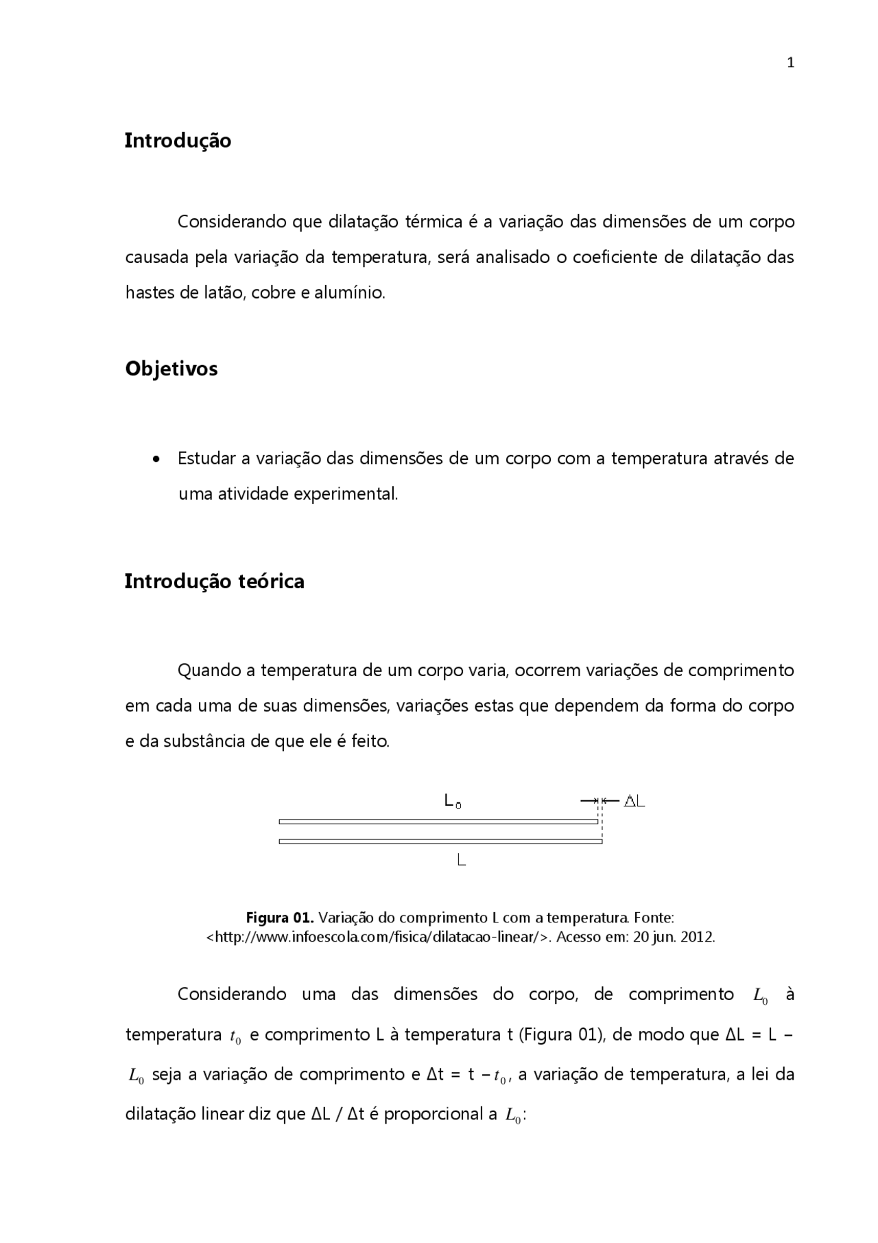 Relatorio DilataÇÃo Termica FÍsica Experimental 2 Docsity