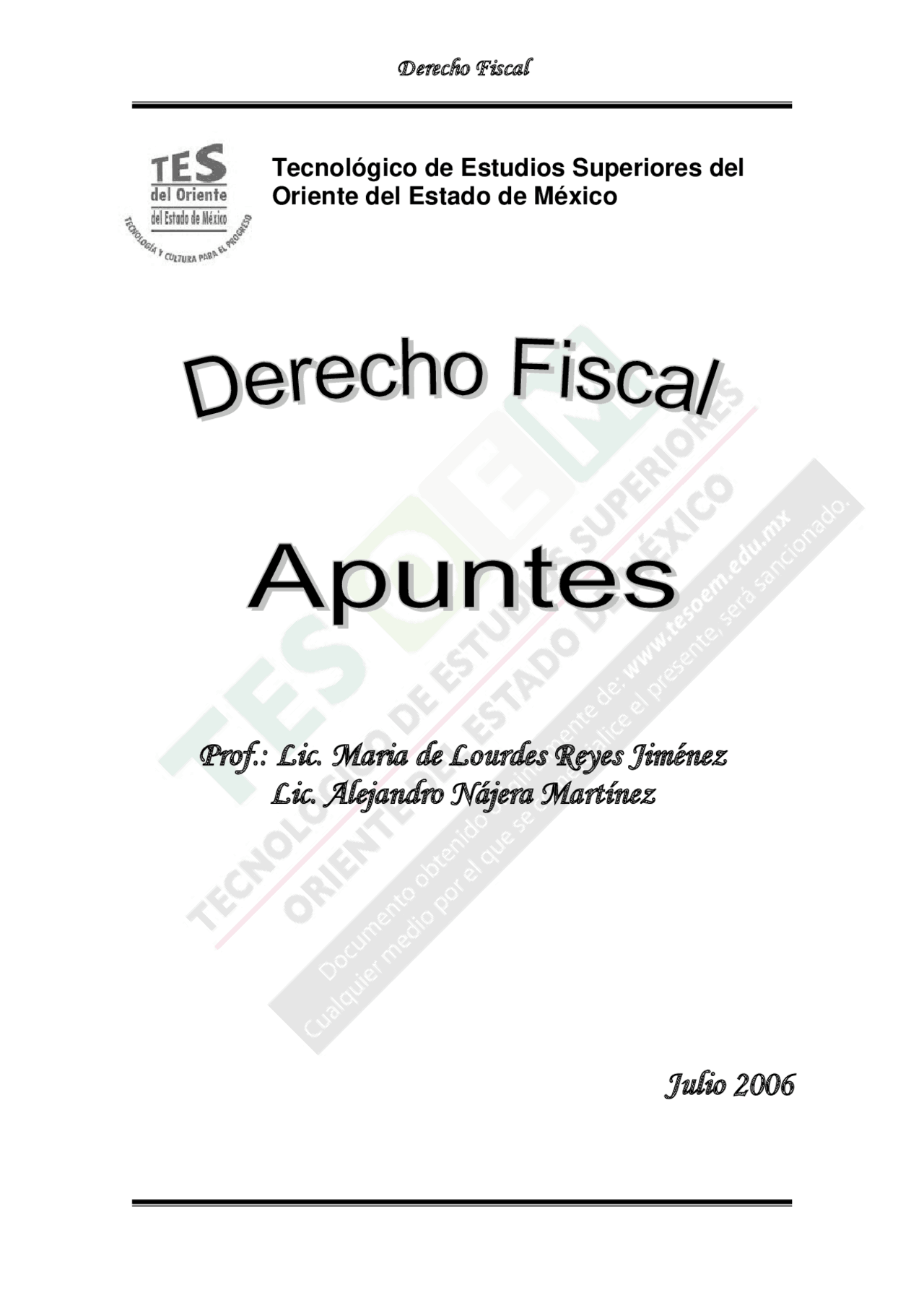 Apuntes De Derecho Fiscal Docsity