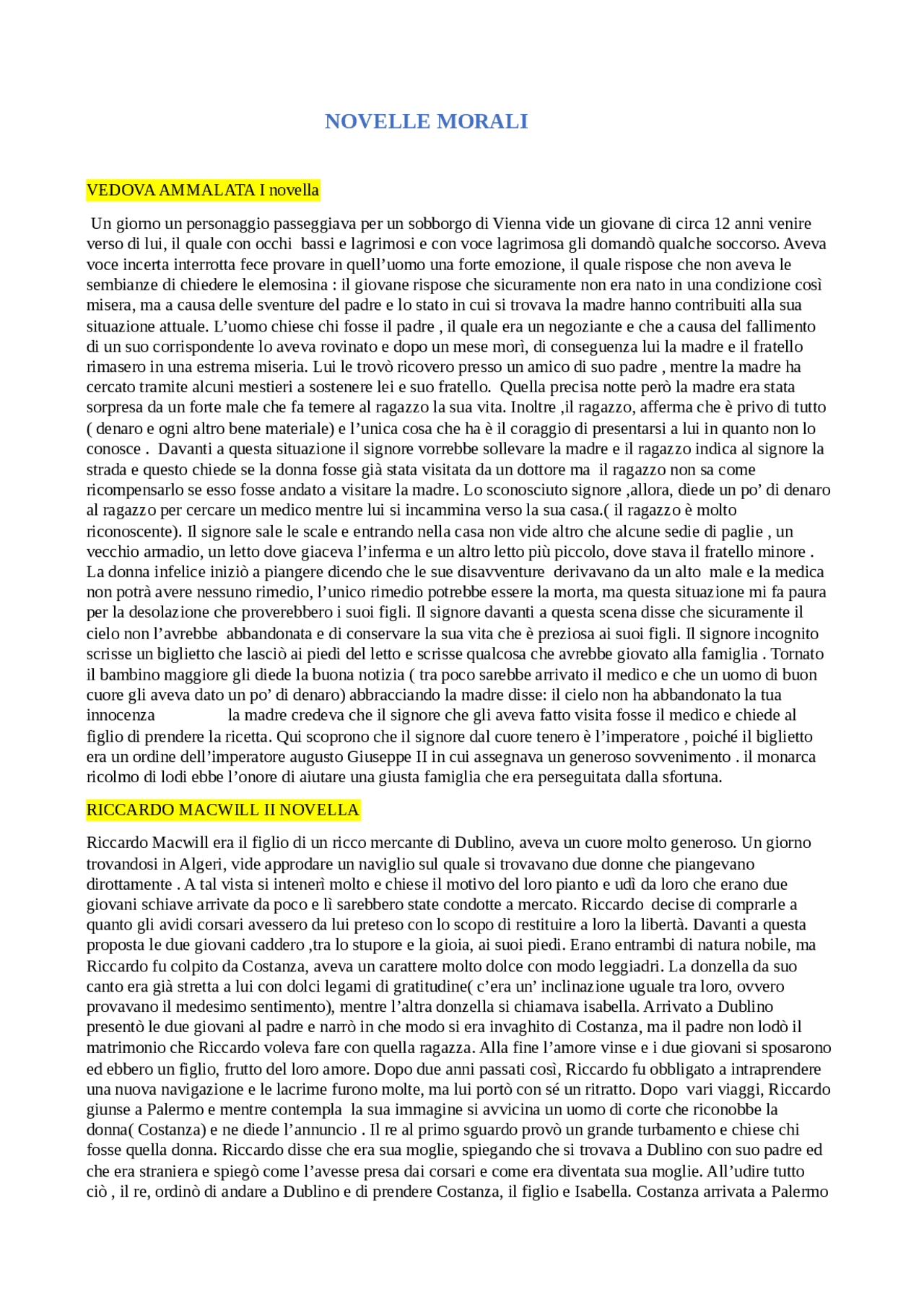 NOVELLE MORALI DI FRANCESCO SOAVE - Docsity