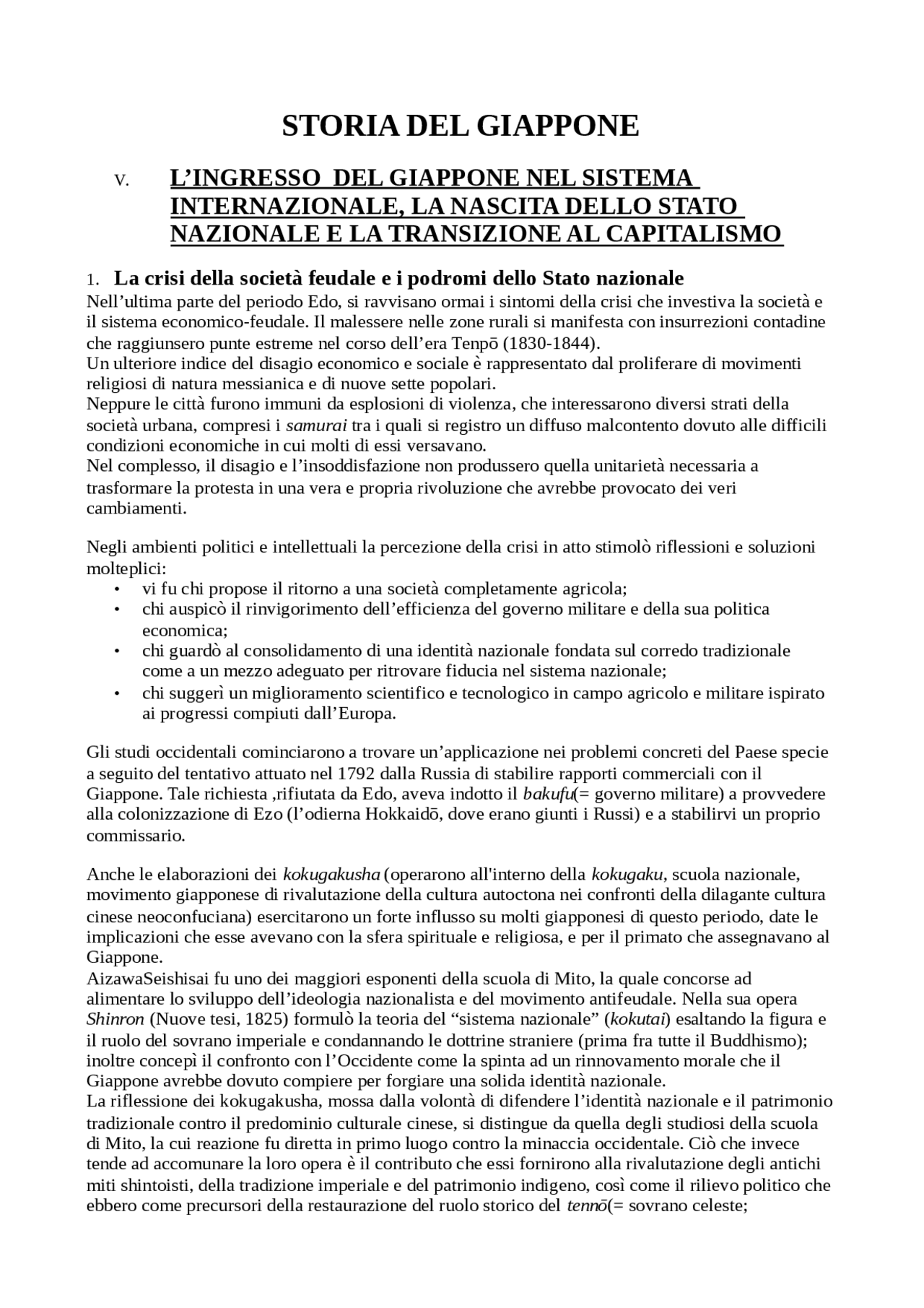 Storia Del Giappone Docsity