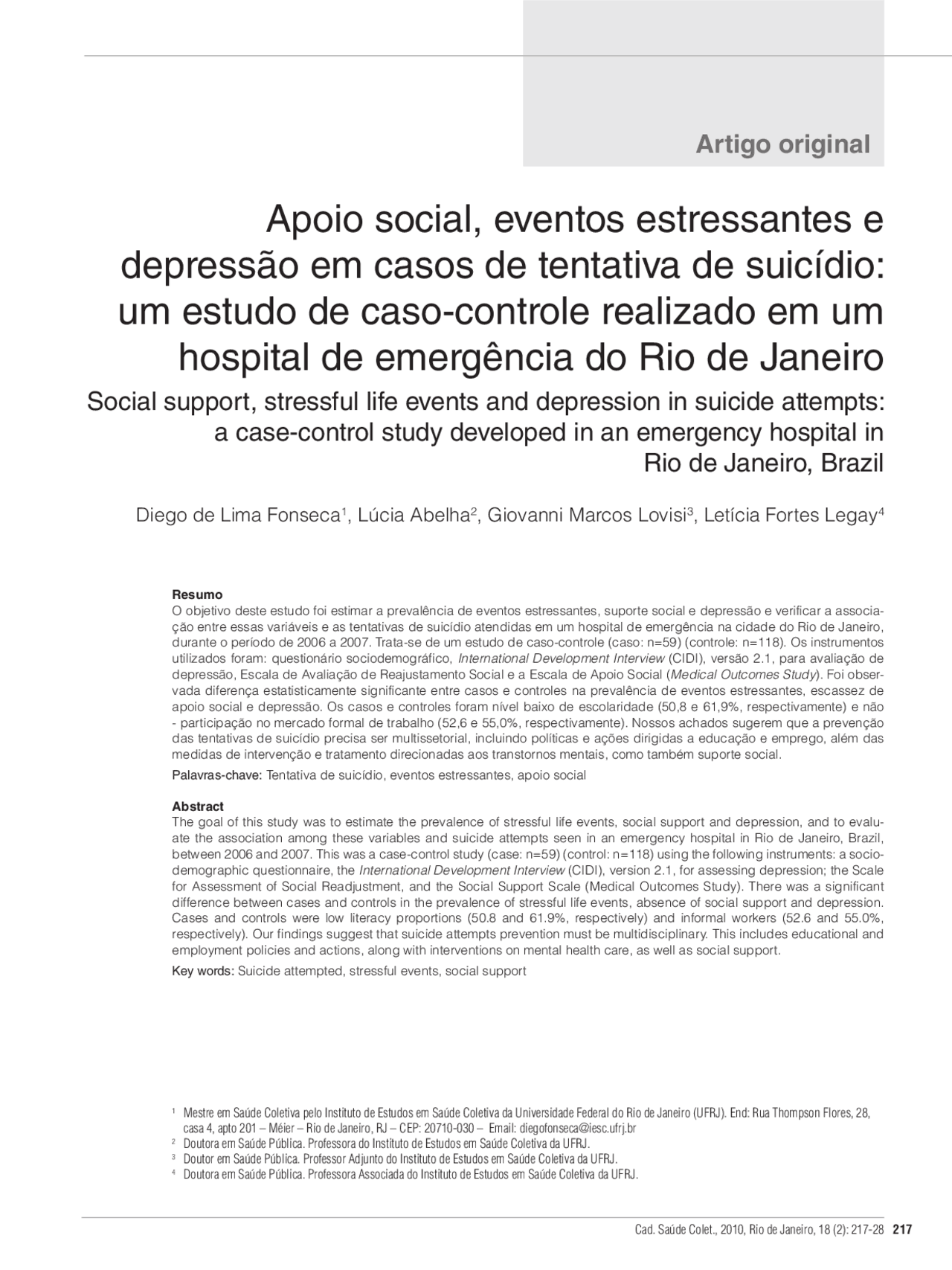Depressão E Suicídio Docsity