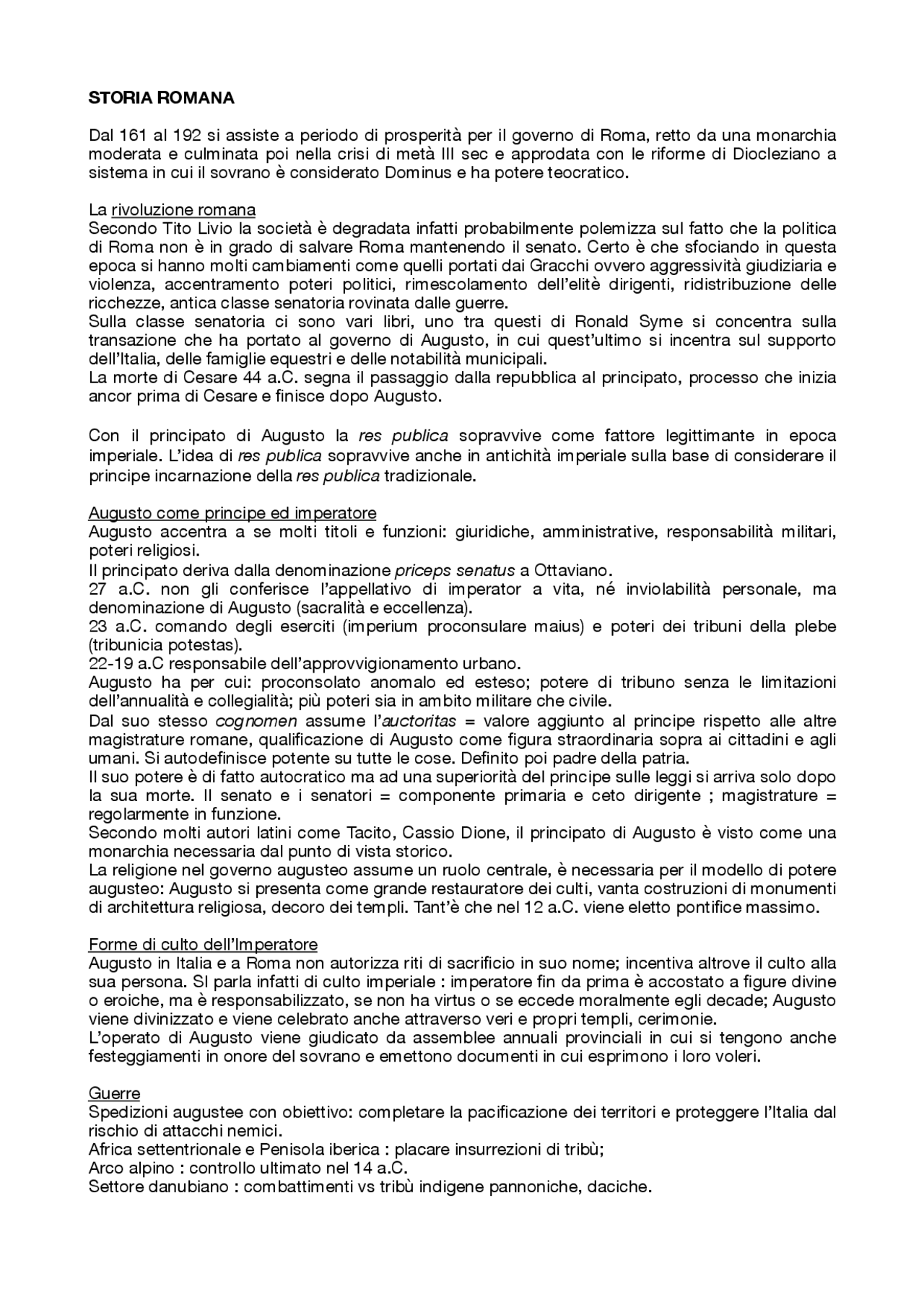 Principato Di Augusto Docsity