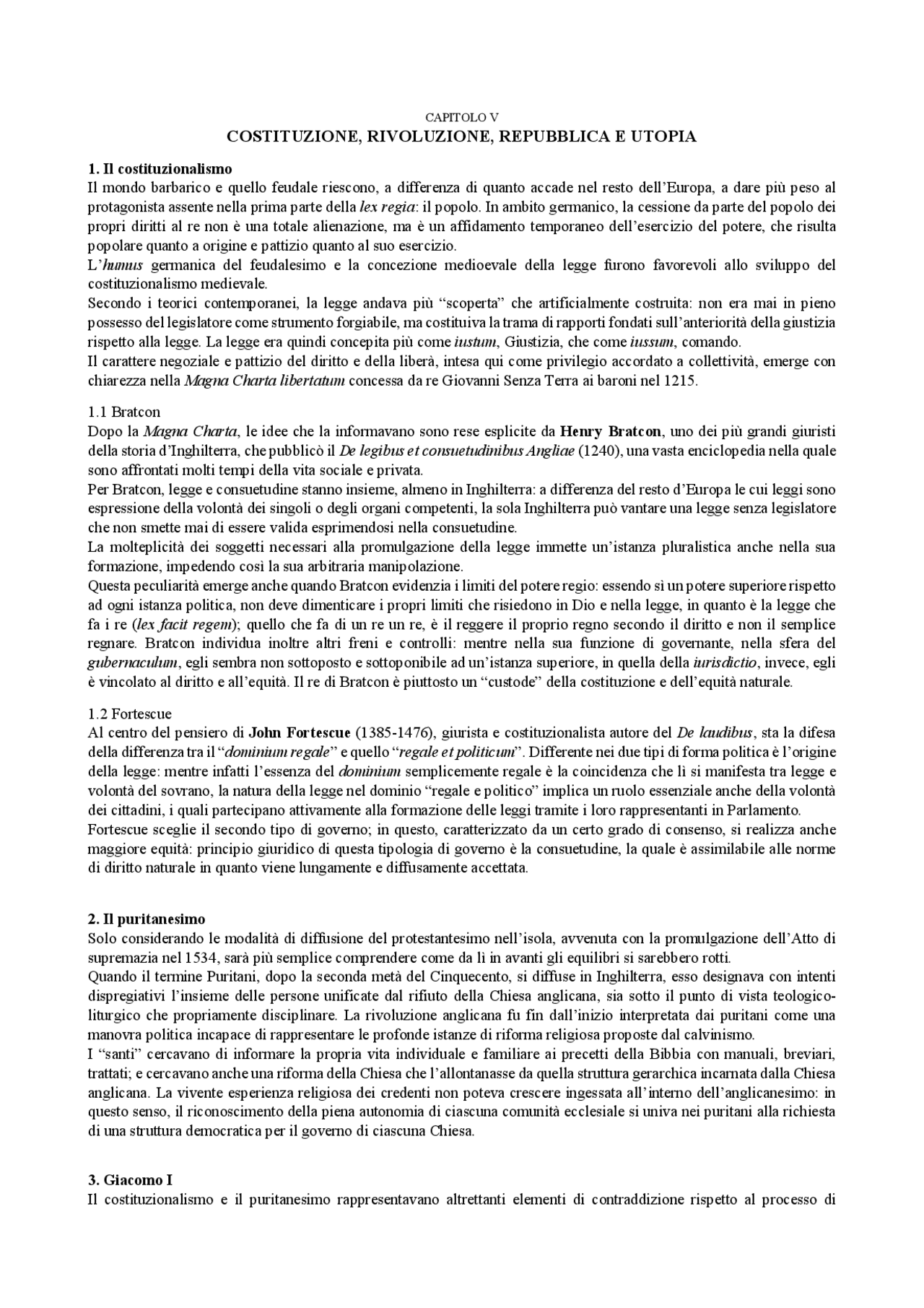 Manuale di storia del pensiero politico, C. Galli (cap. V-XII) - Docsity