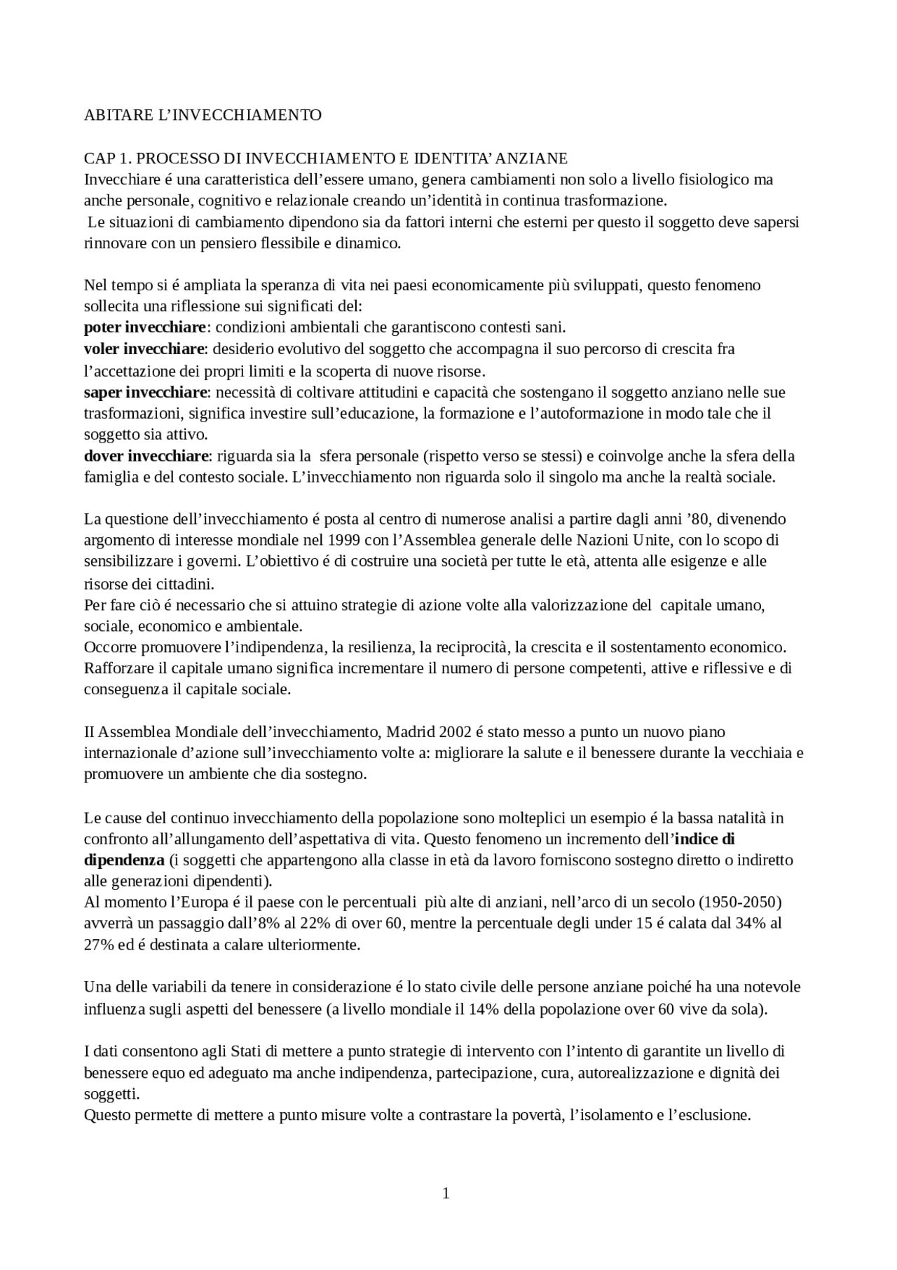 Abitare Linvecchiamento Docsity