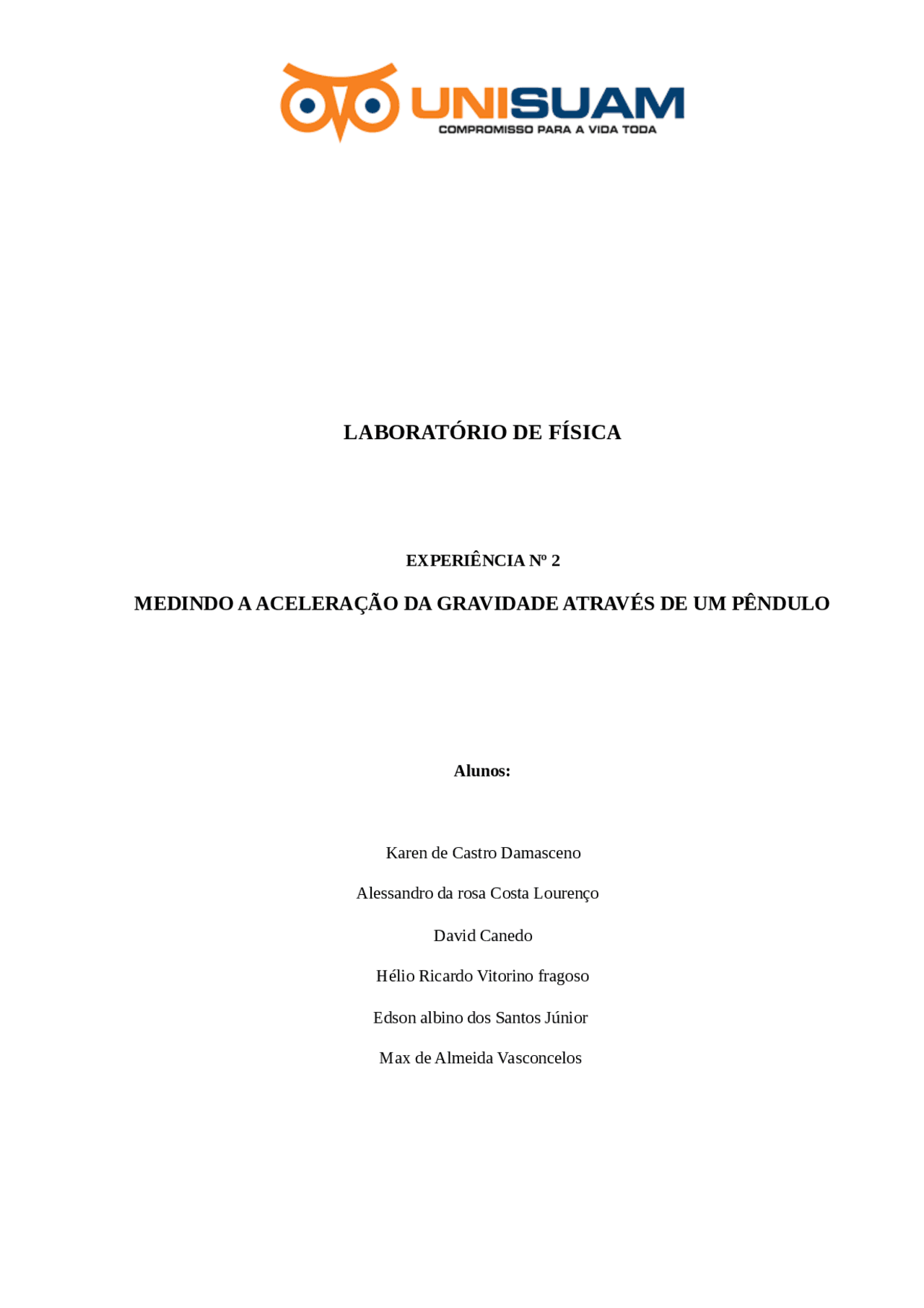 Pendulo simples para laboratorio - Docsity