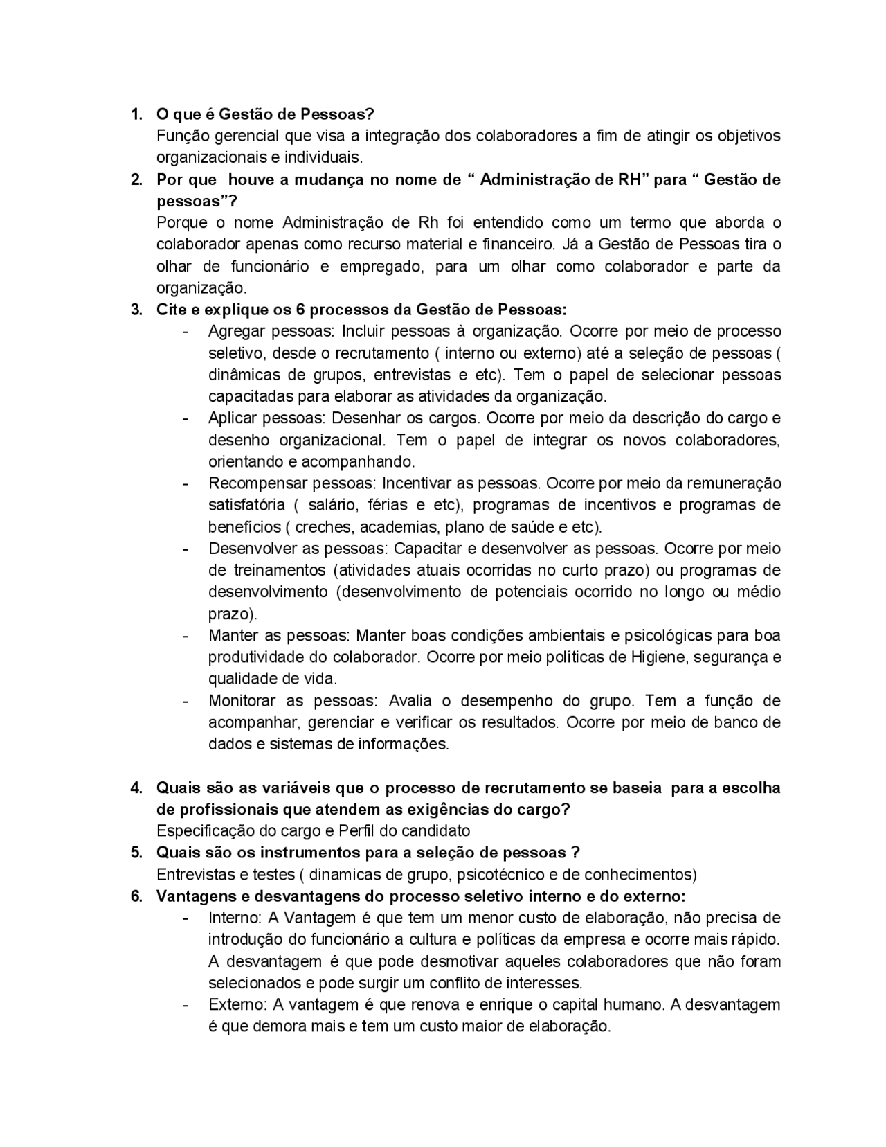 Resumo Gestão De Pessoas Rh Resumos Gestão De Recursos Humanos Docsity