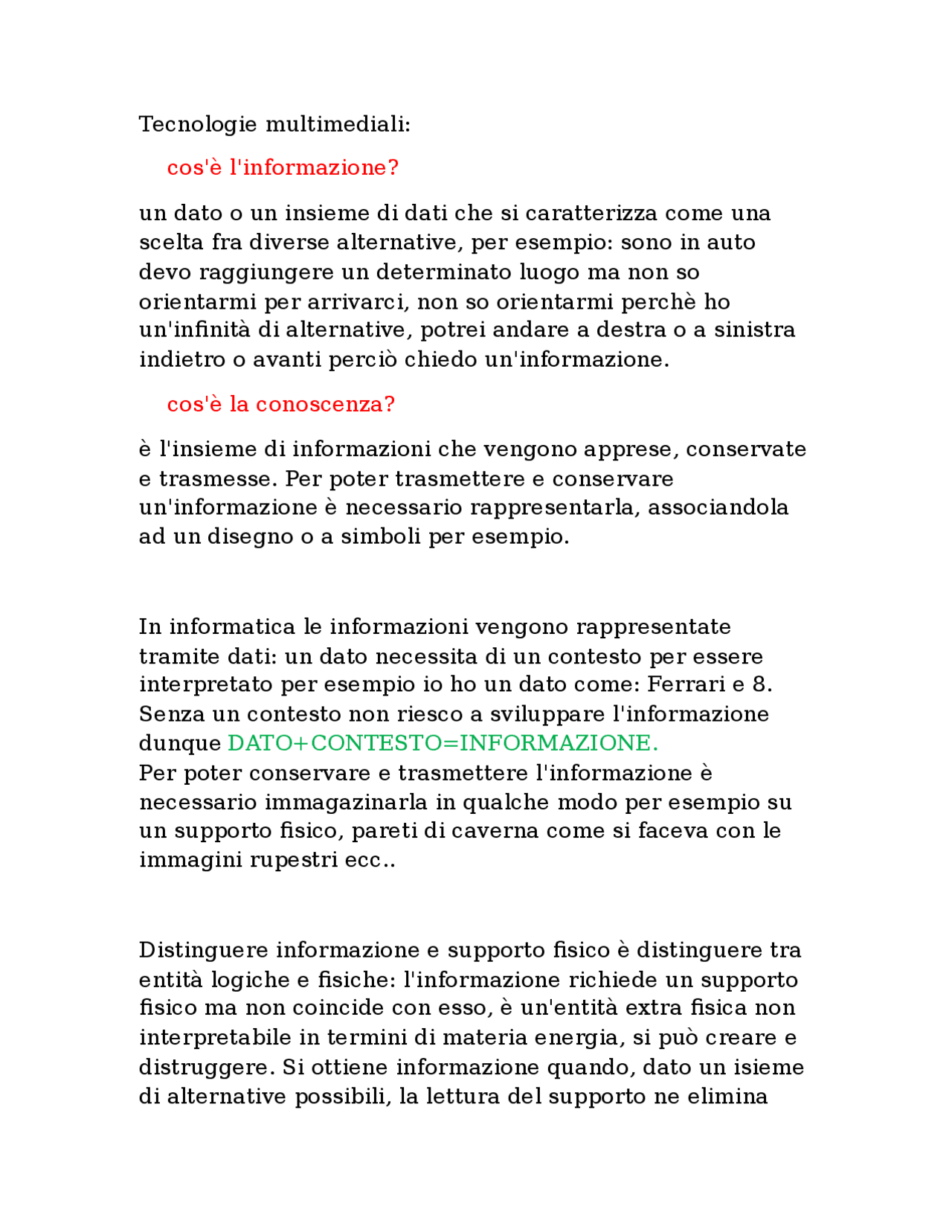 Tecnologie Multimediali Docsity