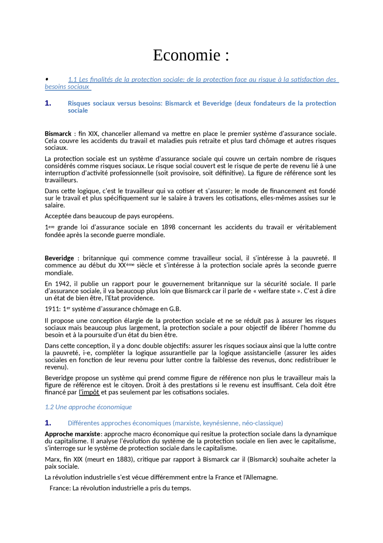 Cours d'économie L2 Notes de cours - Docsity