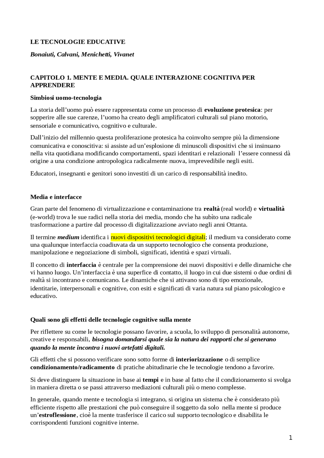 Tecnologie Educative Riassunto Didattica Docsity
