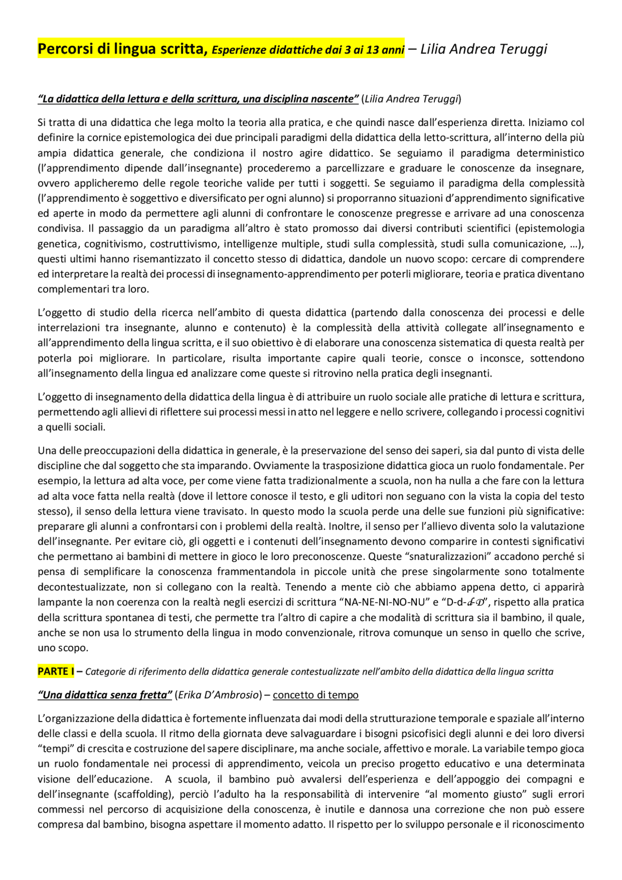 Percorsi Di Lingua Scritta Teruggi Docsity