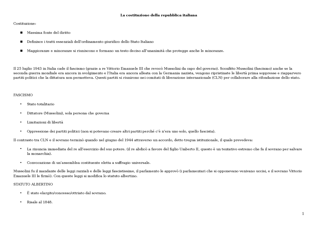 Esame Di Diritto Pubblico Docsity