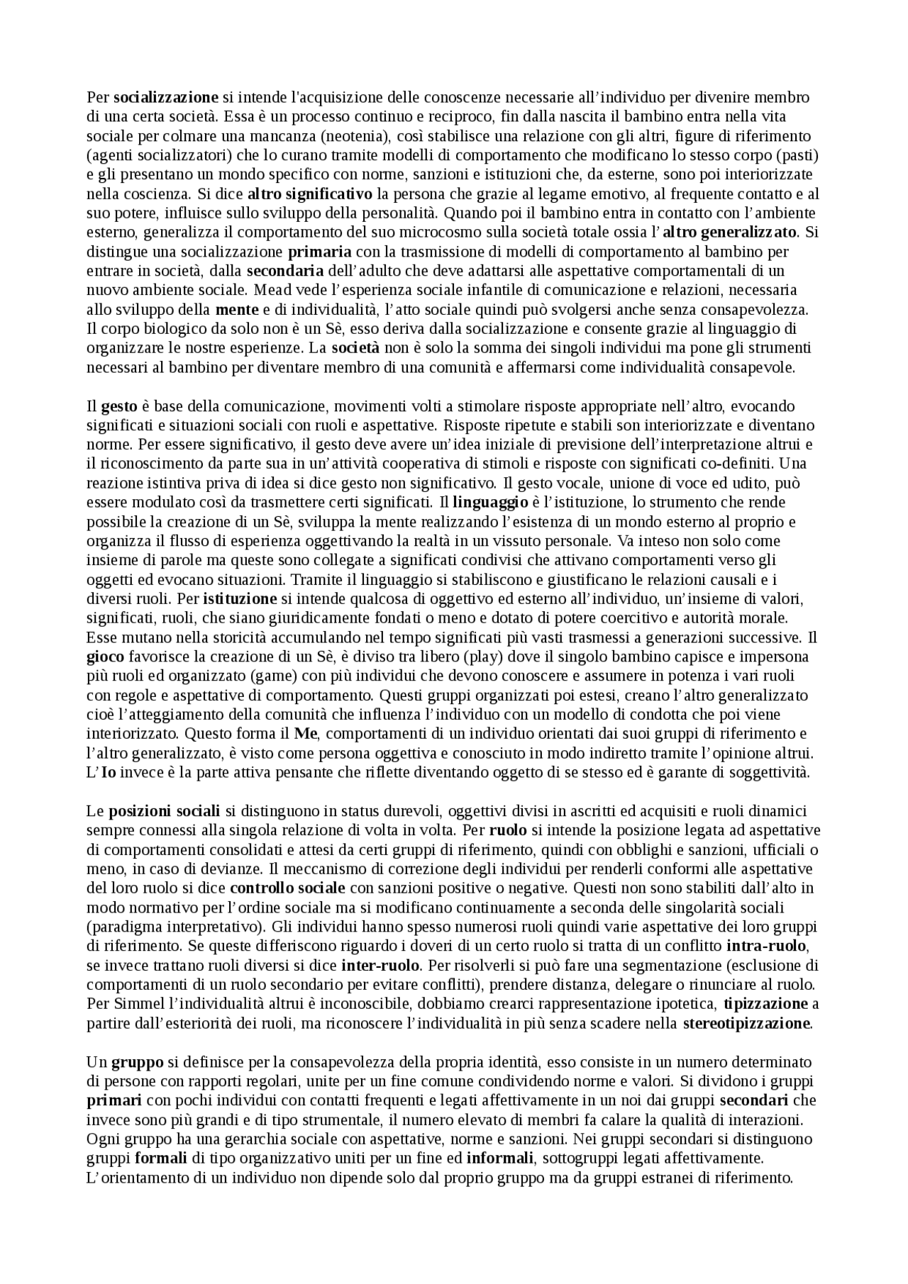 Sociologia moderna da mead a Goffman - Docsity